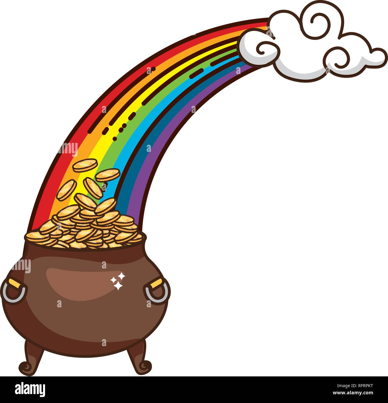 golden coins pot cartoon Stock Vector Image & Art - Alamy