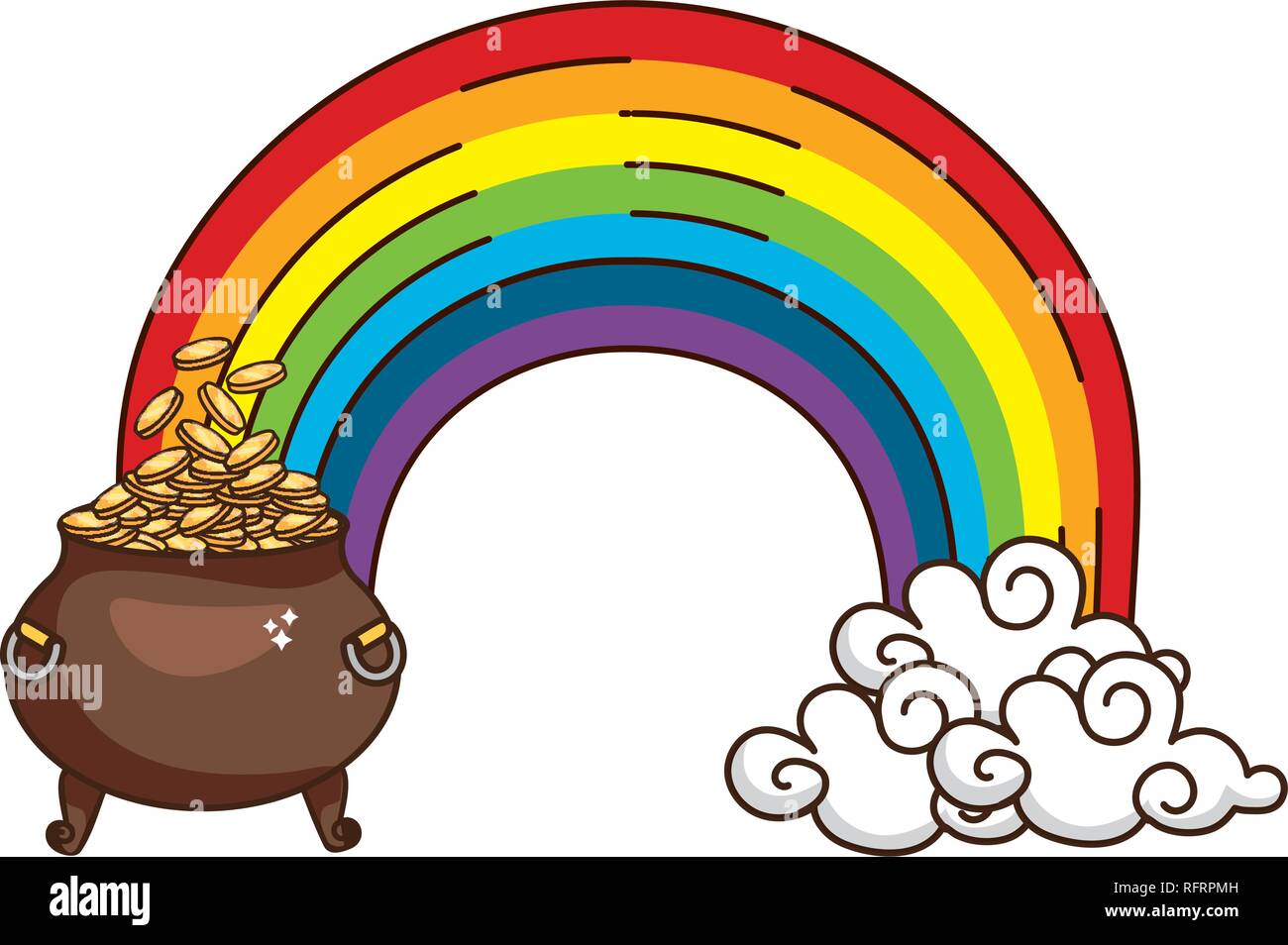 golden coins pot cartoon Stock Vector Image & Art - Alamy