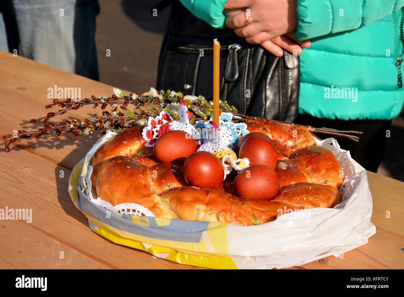 Russia. Saint-Petersburg. 07 April 2018. Consecration of eggs and ...