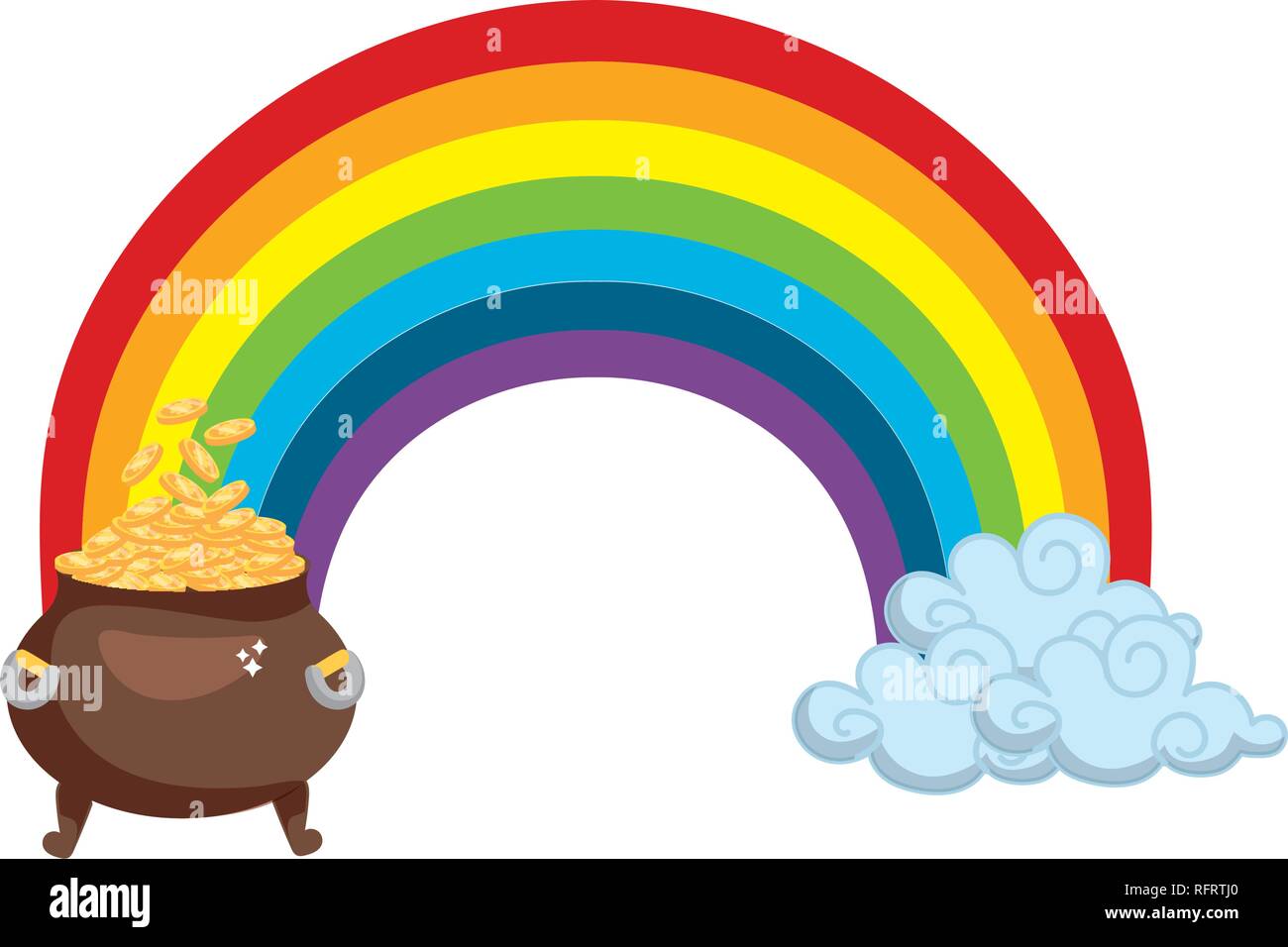 golden coins pot cartoon Stock Vector Image & Art - Alamy