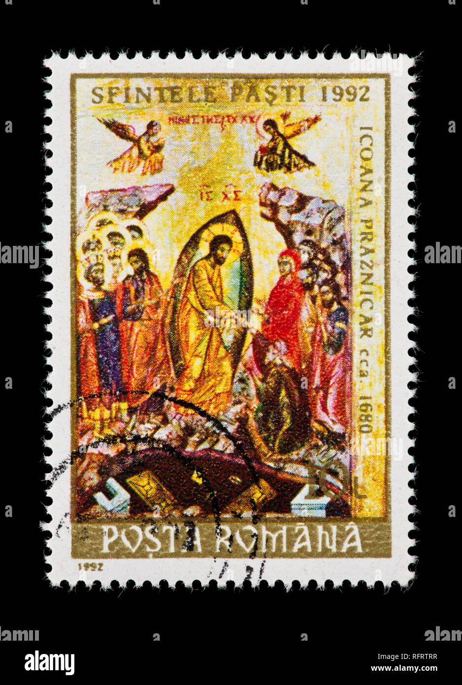 Postage stamp from Romania depicting Jesus, issued for Easter Stock ...