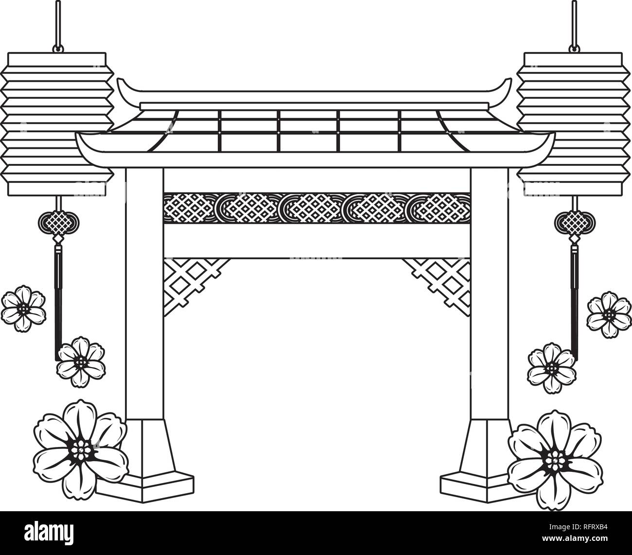 Chinese traditional style door Cut Out Stock Images & Pictures - Alamy