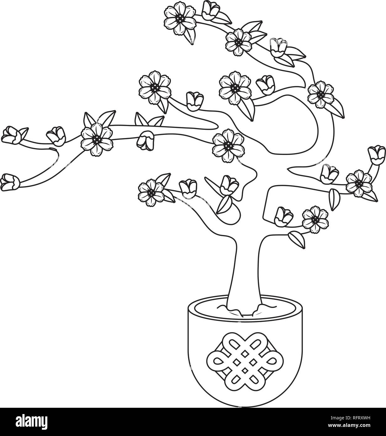 chinese plant pot cartoon Stock Vector Image & Art - Alamy