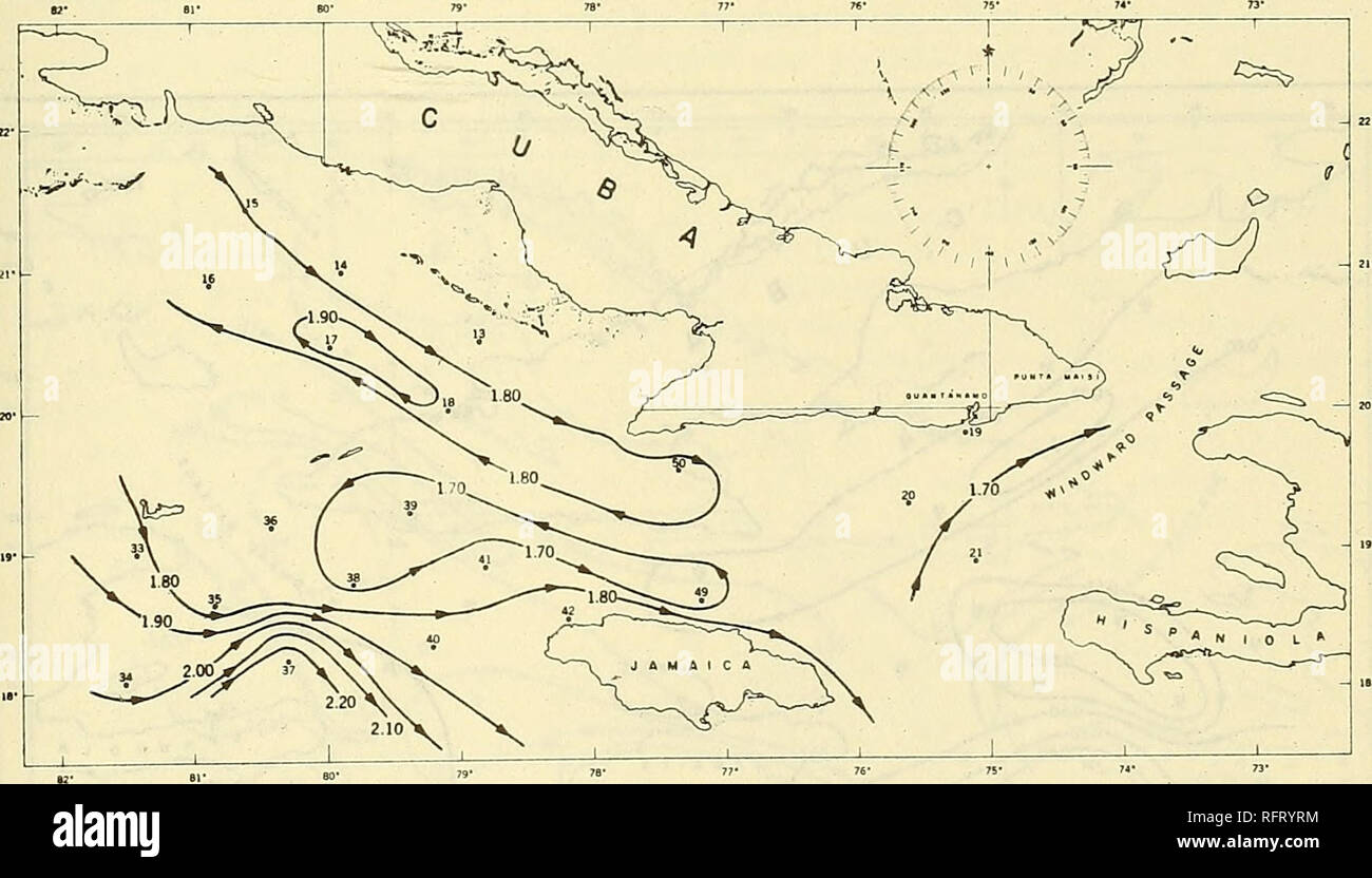 . Caribbean current survey : spring 1953. Ocean currents. I ...