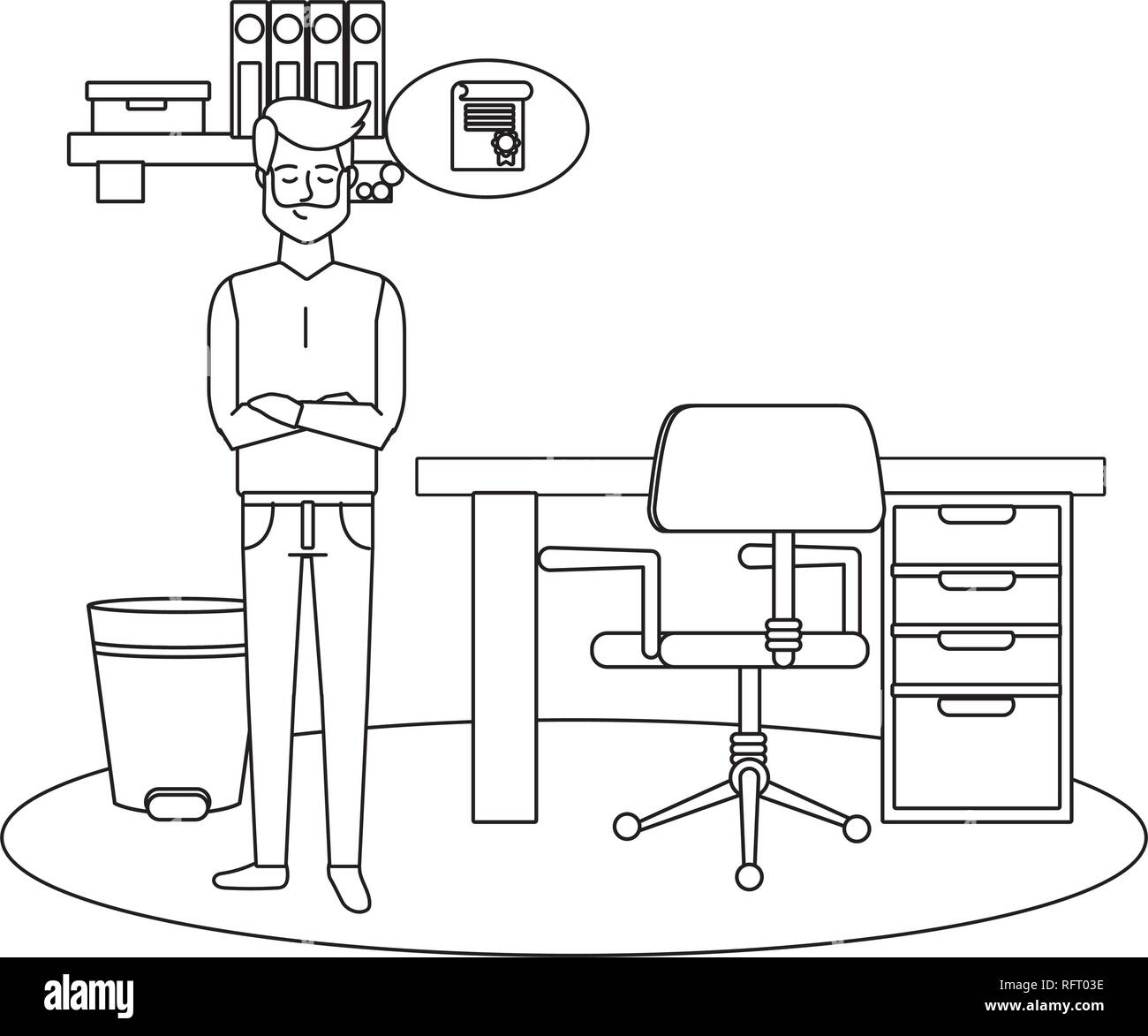 businessman at office cartoon Stock Vector Image & Art - Alamy