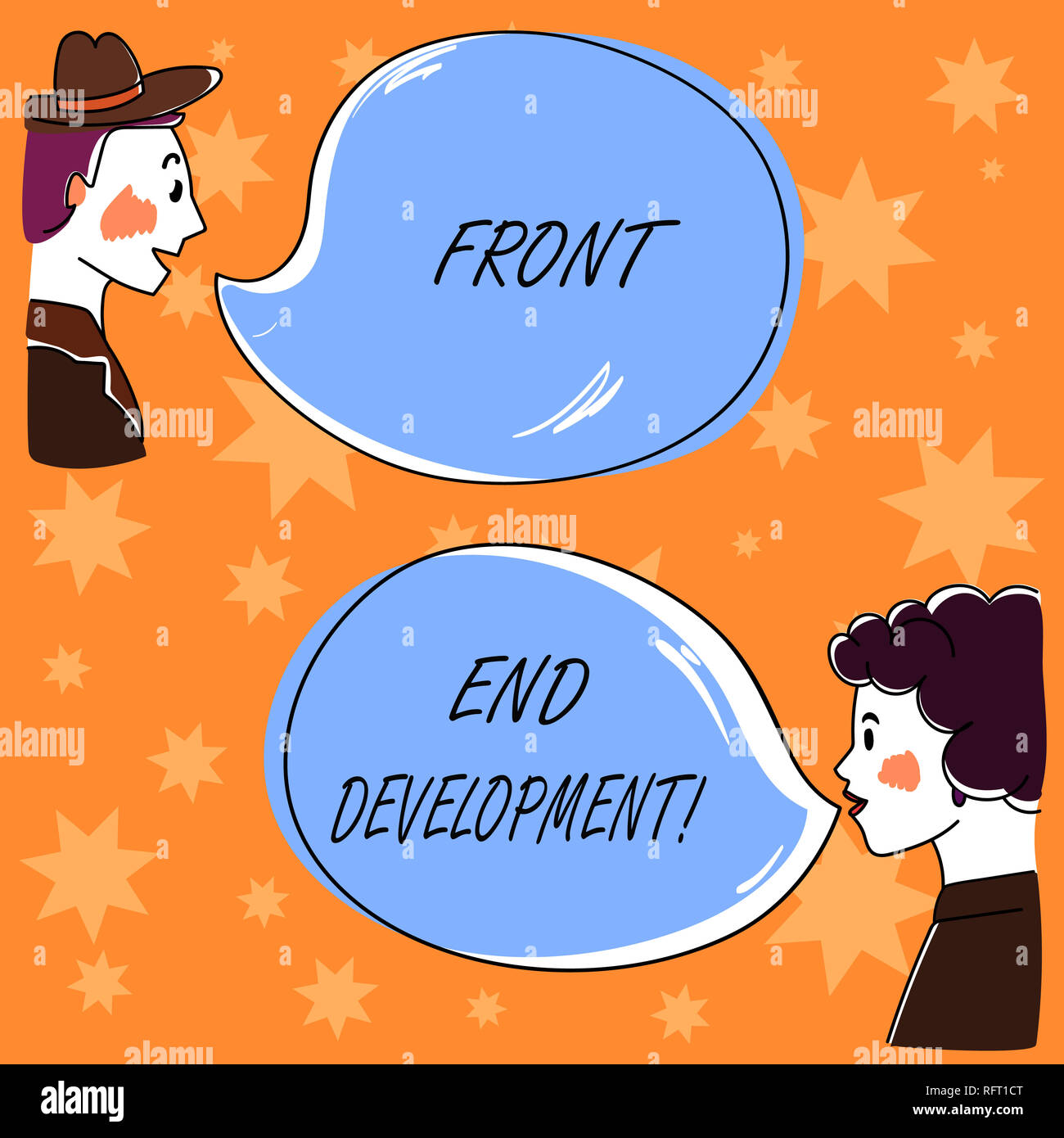 Handwriting text Front End Development. Concept meaning Altering data to graphical interface for ...