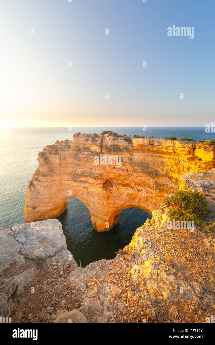 Praia da Marinha, Algarve, Portugal. Seascape and heart shaped rocks ...