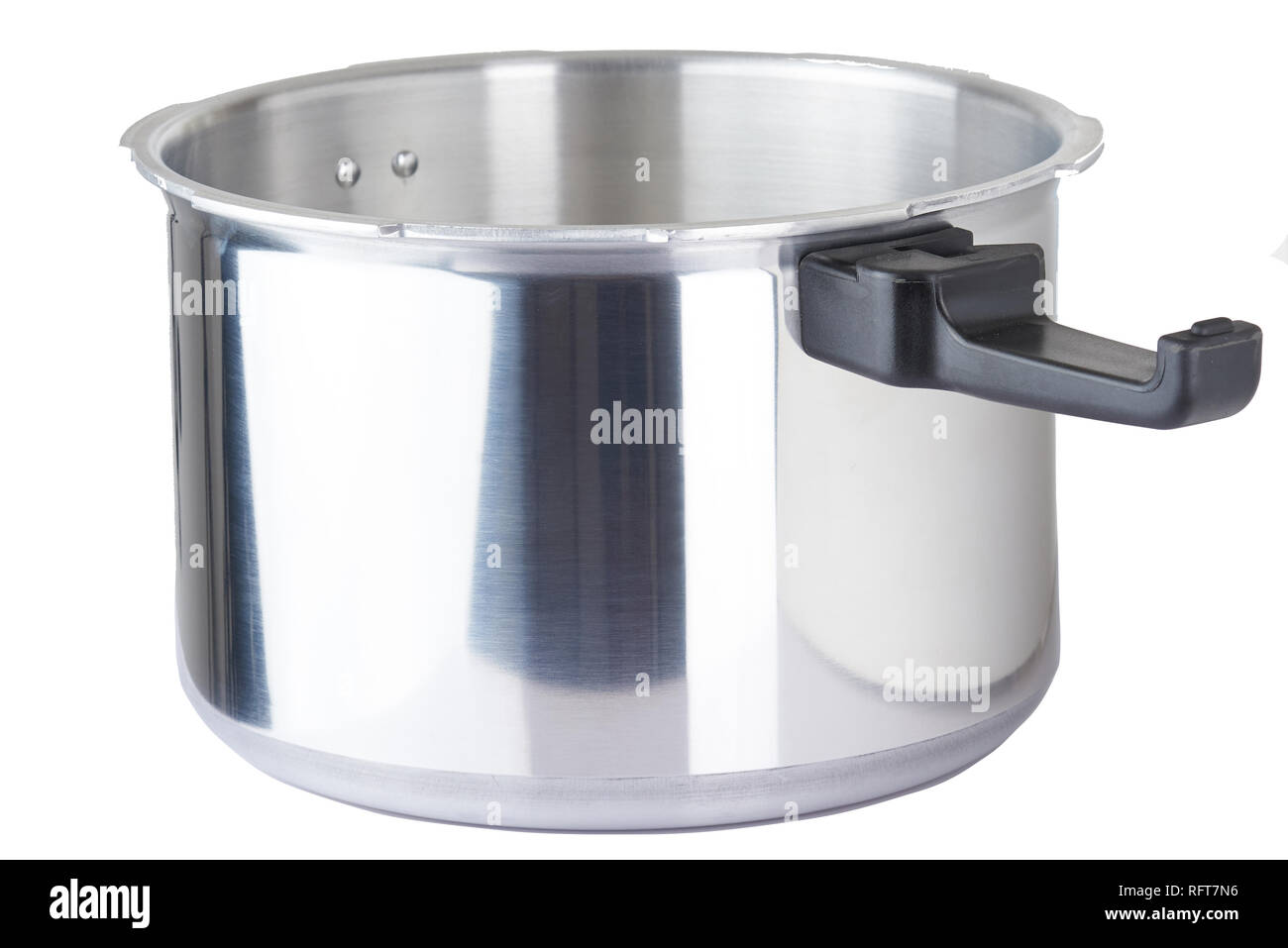 Metal pot for cooking side view isolated on white background Stock ...