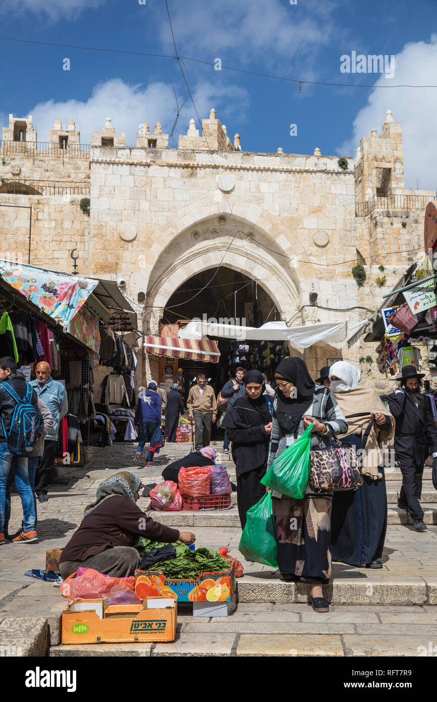 Damascus Gate, Muslim Quarter, Old City, UNESCO World Heritage Site ...
