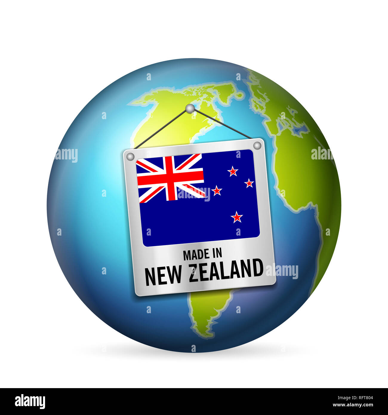 New zealand globe vector hi-res stock photography and images - Alamy