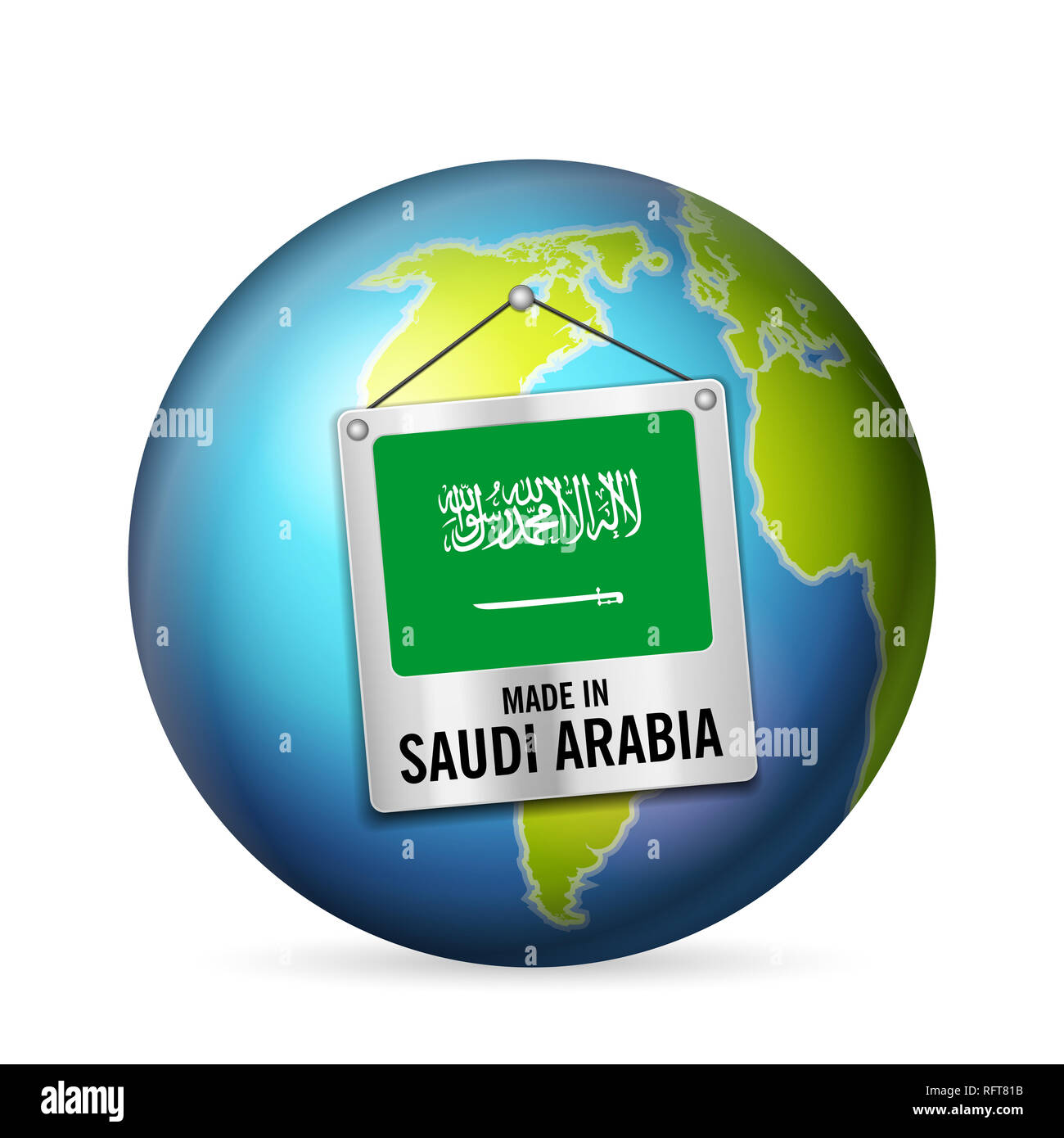 Sign made in Saudi Arabia on a white background Stock Photo - Alamy