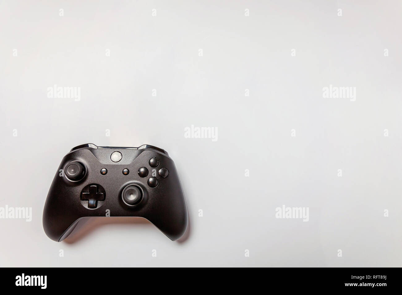 Black Joystick Gamepad Game Console Isolated On White Background Computer Gaming Technology