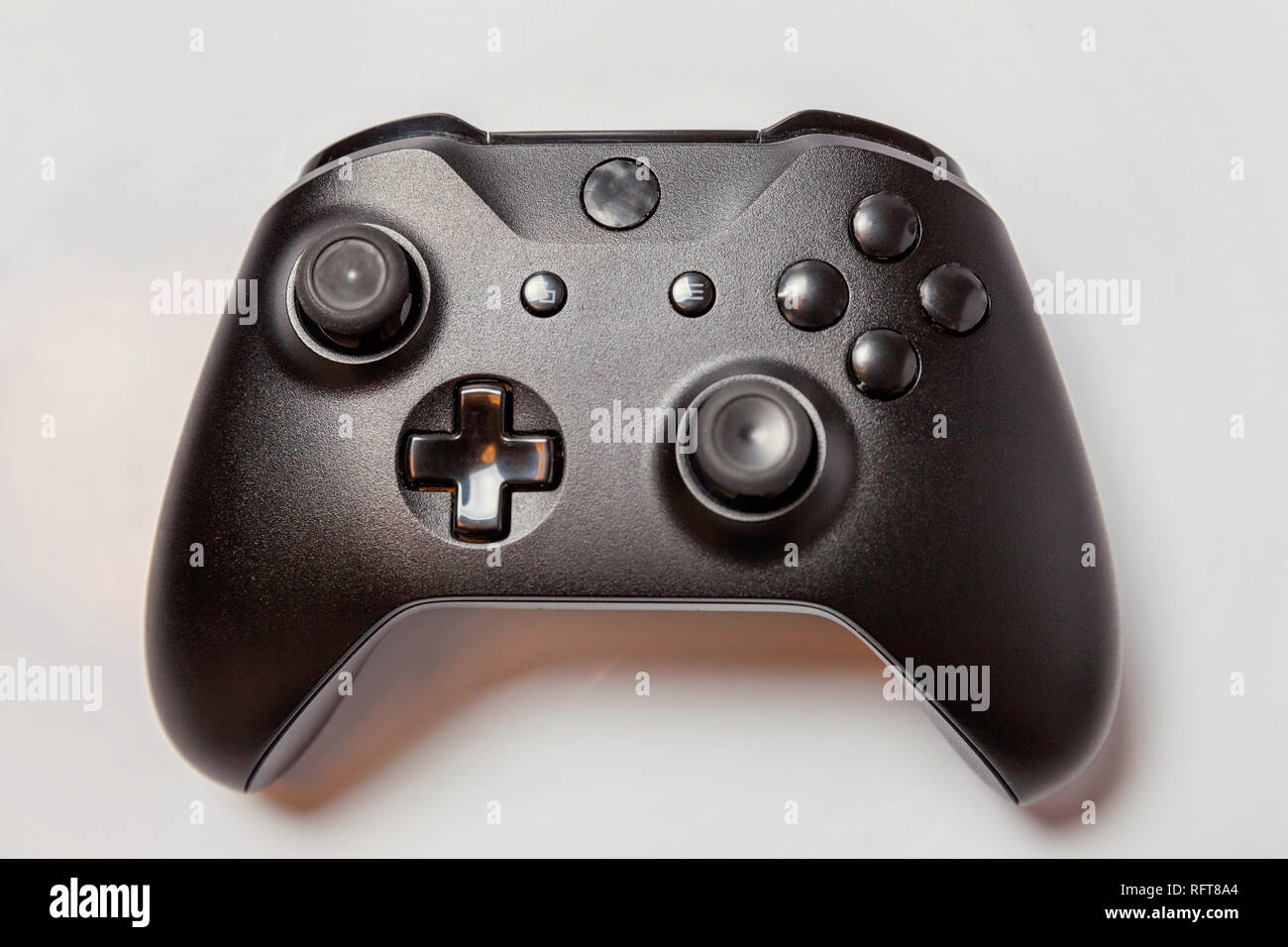 Black Joystick Gamepad Game Console Isolated On White Background Computer Gaming Technology