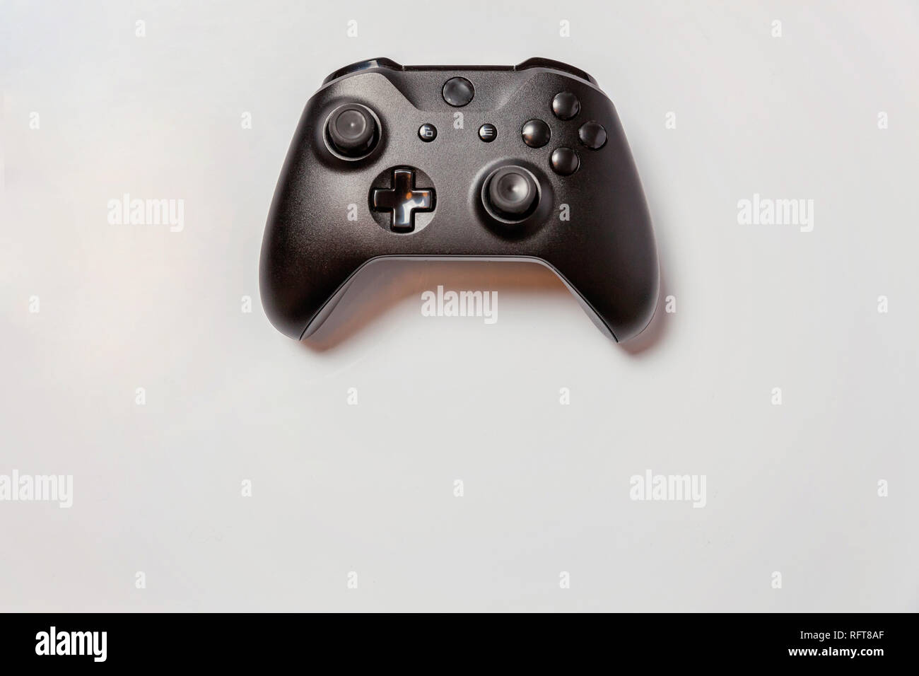 Black Joystick Gamepad Game Console Isolated On White Background Computer Gaming Technology