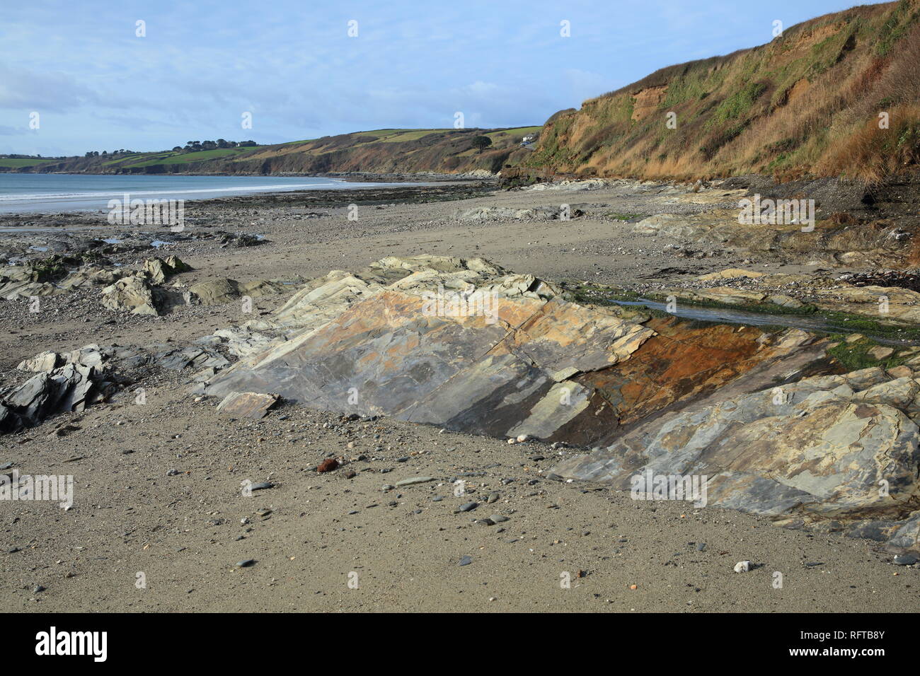 Pendower beach, Roseland peninsula, Cornwall, England,UK Stock Photo ...