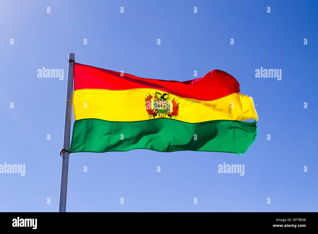 Close up bolivia national flag hi-res stock photography and images - Alamy