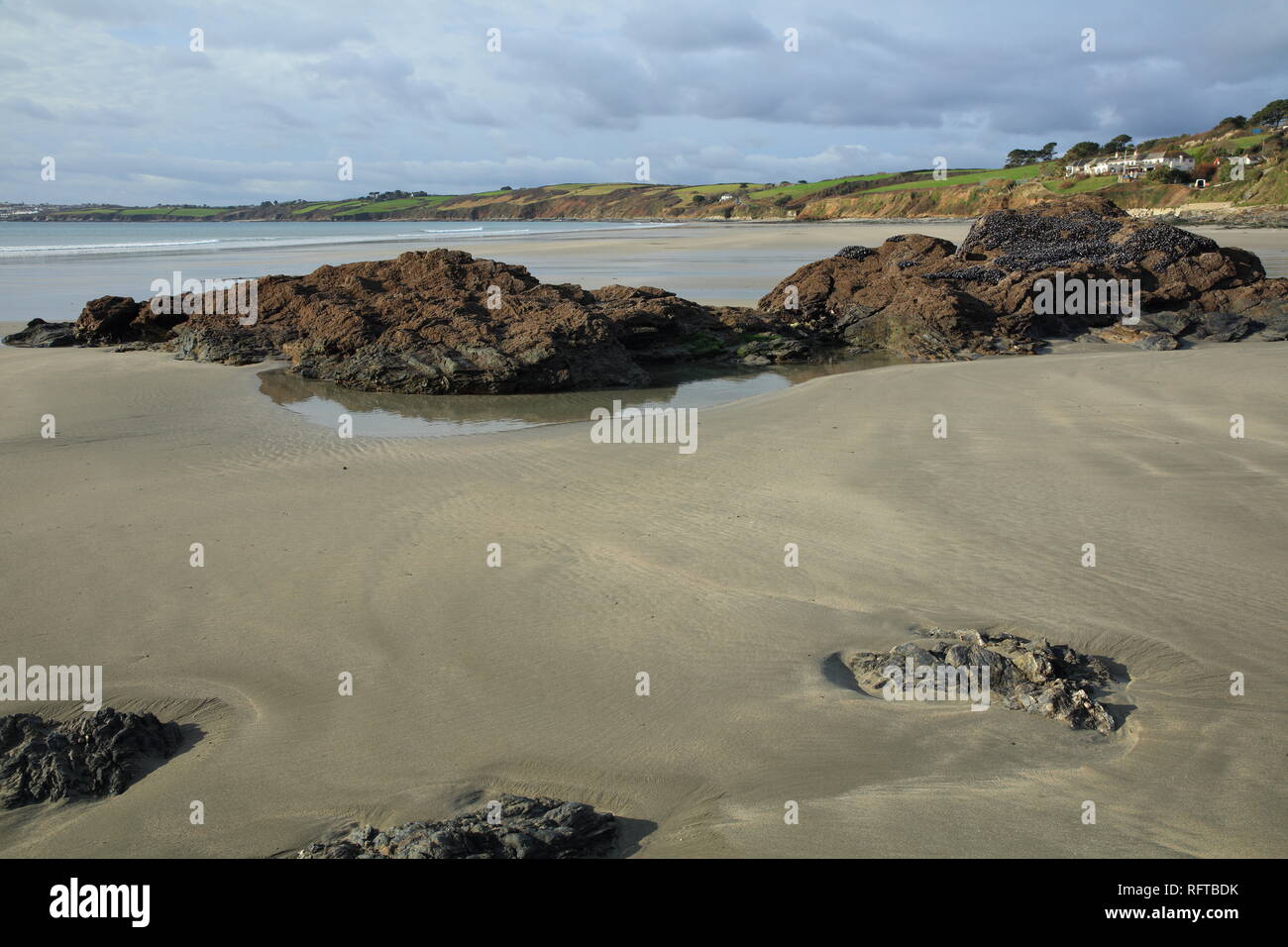 Carne beach/Pendower beach, Roseland Peninsula, Cornwall, England, UK ...