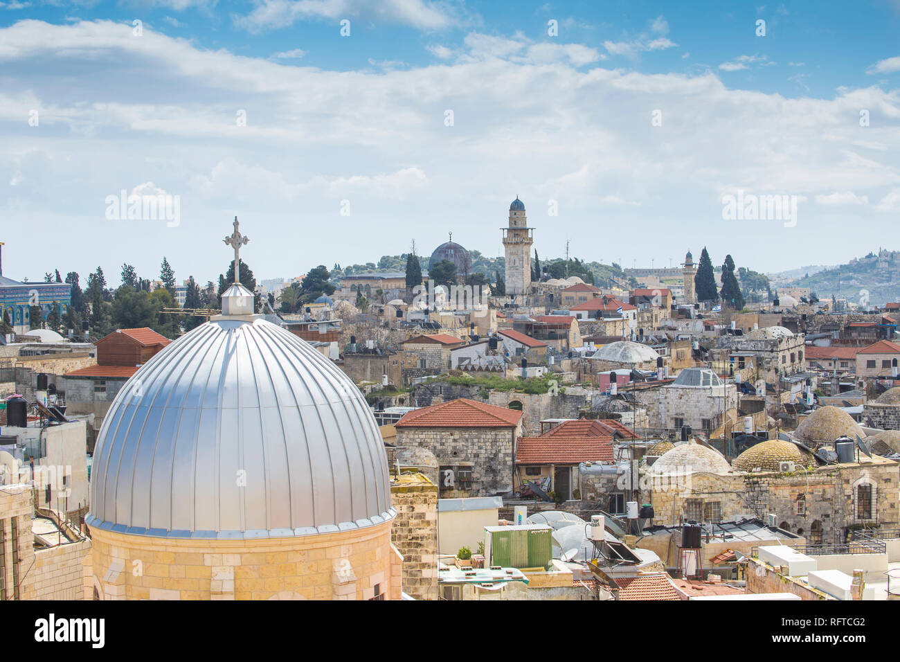 View of the Old City, UNESCO World Heritage Site, Jerusalem, Israel ...