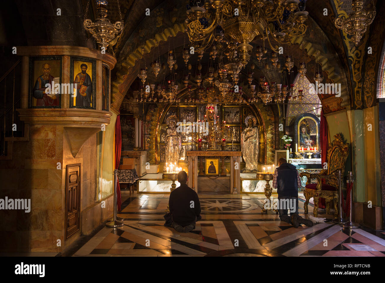 Church of the Holy Sepulchre, Calvary (Golgotha), the place where Jesus ...