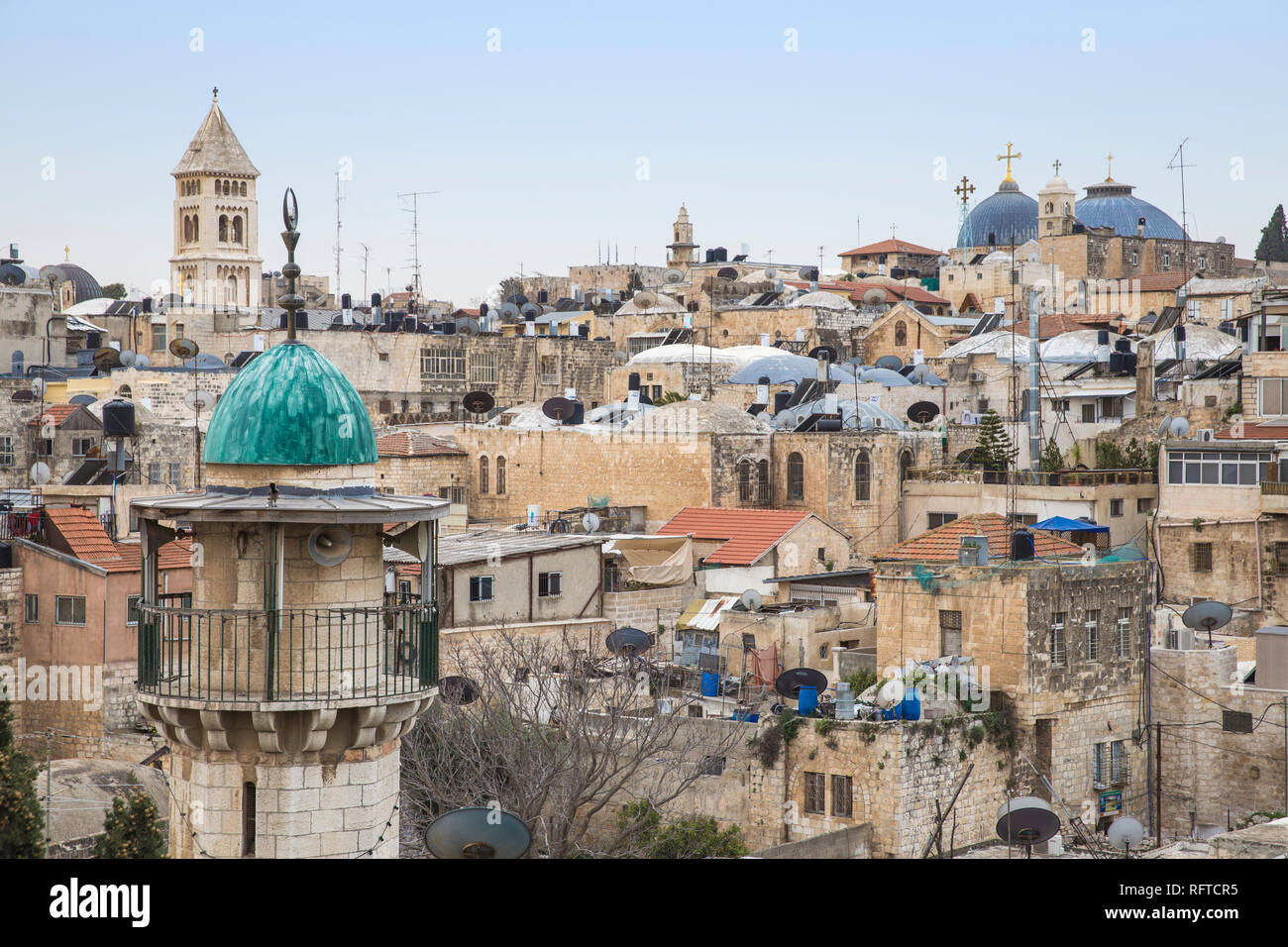 View of Muslim Quarter, Old City, UNESCO World Heritage Site, Jerusalem ...