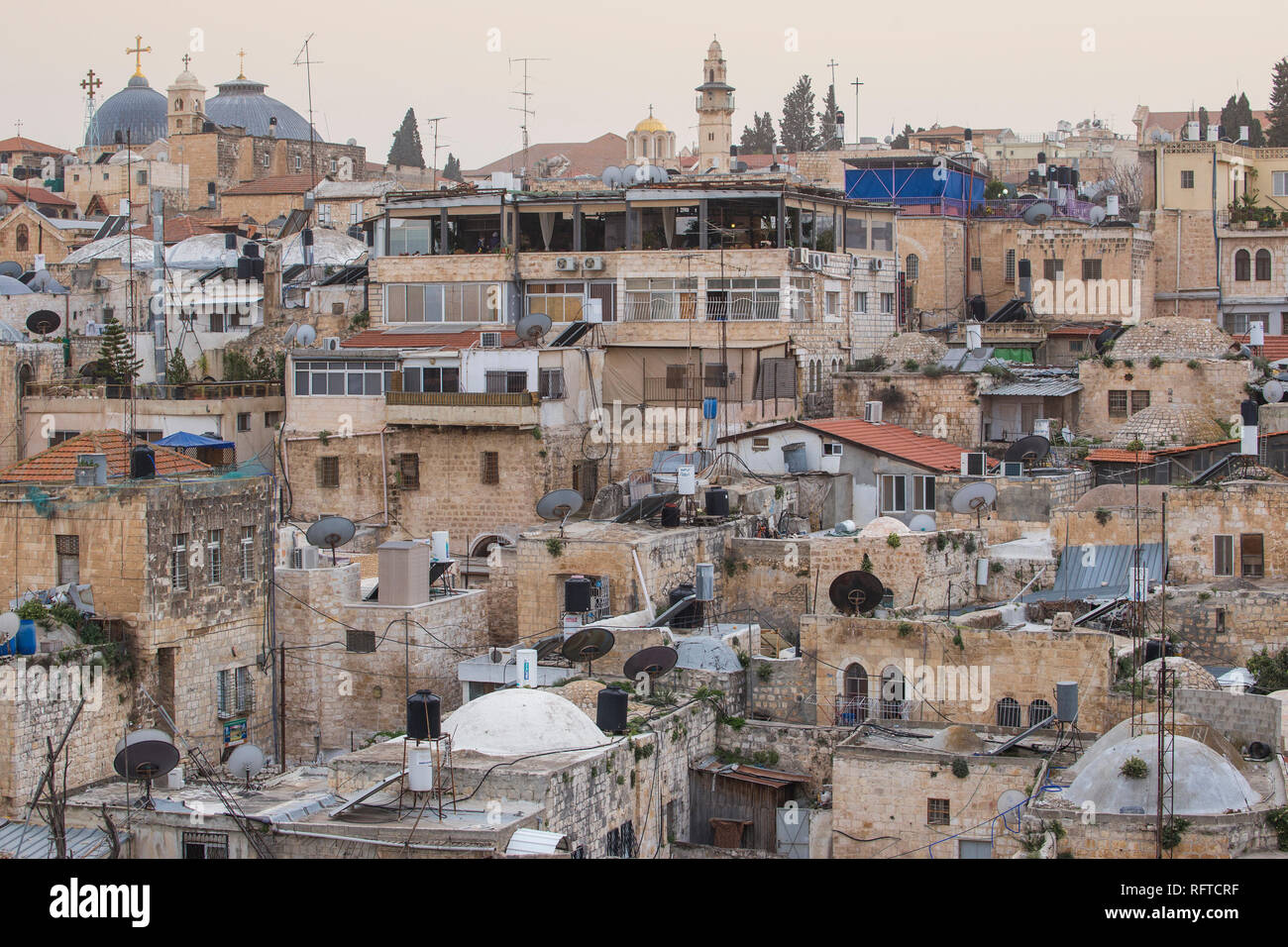 View of Muslim Quarter, Old City, UNESCO World Heritage Site, Jerusalem ...