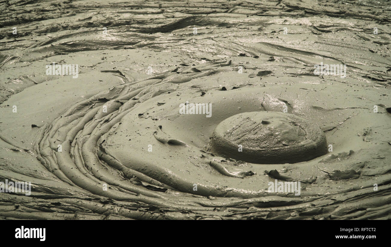 Mud volcano bledug kuwu. volcanic plateau with geothermal activity and ...