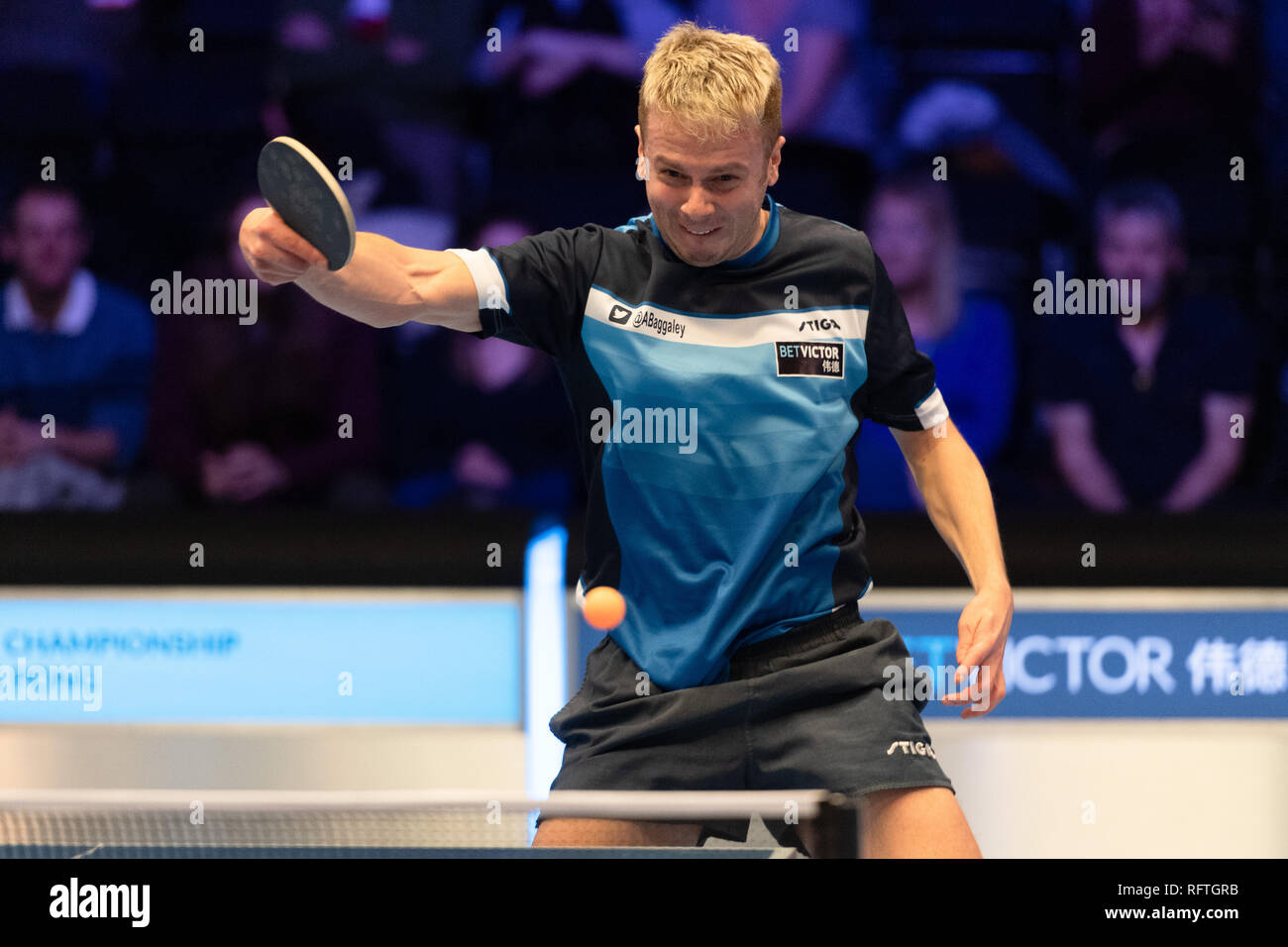 London, UK. 26th Jan, 2019. Andrew Baggaley (ENG) against Dai Suchuan ...