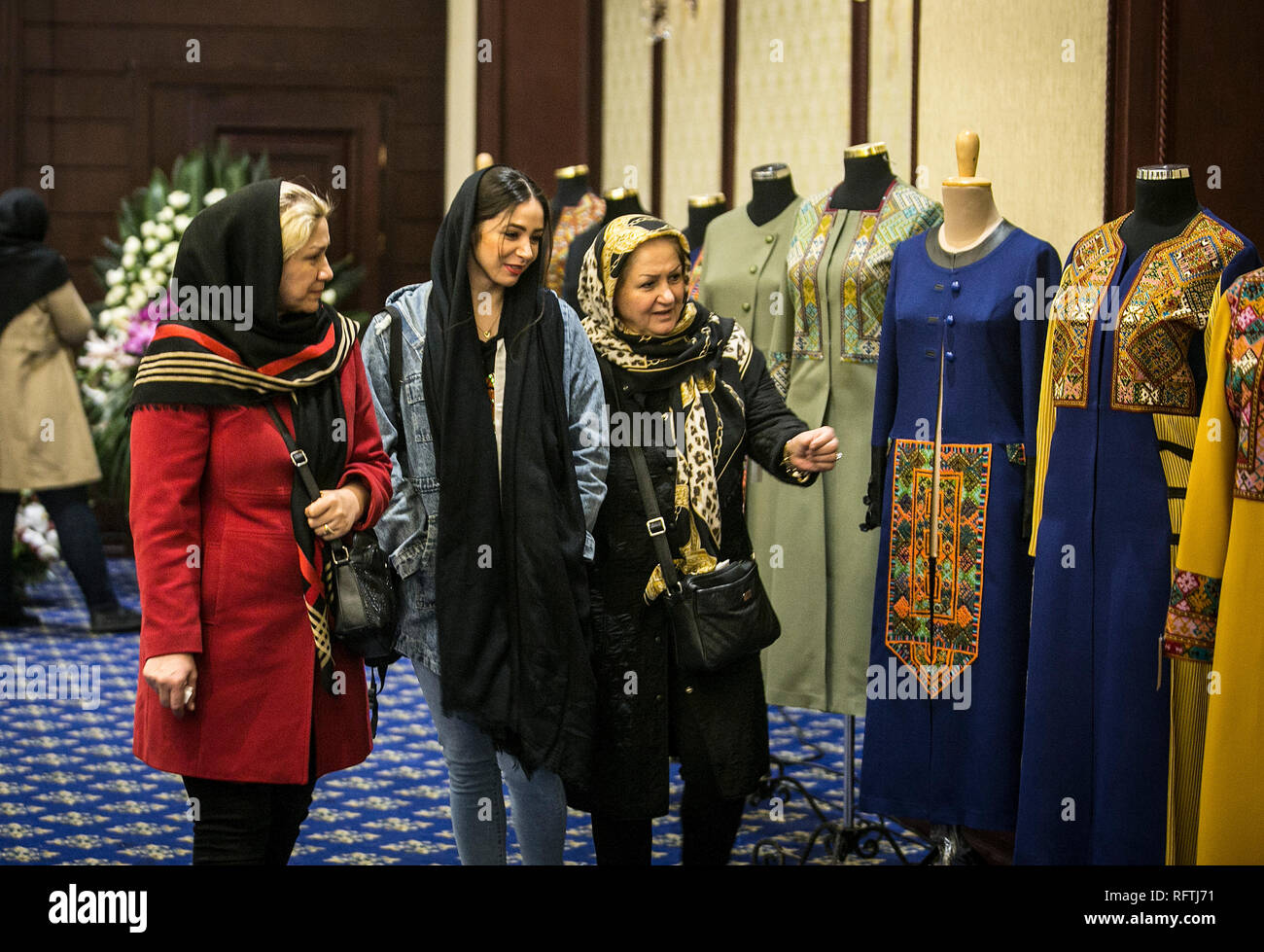 Tehran, Iran. 25th Jan, 2019. People visit an Iranian fashion ...