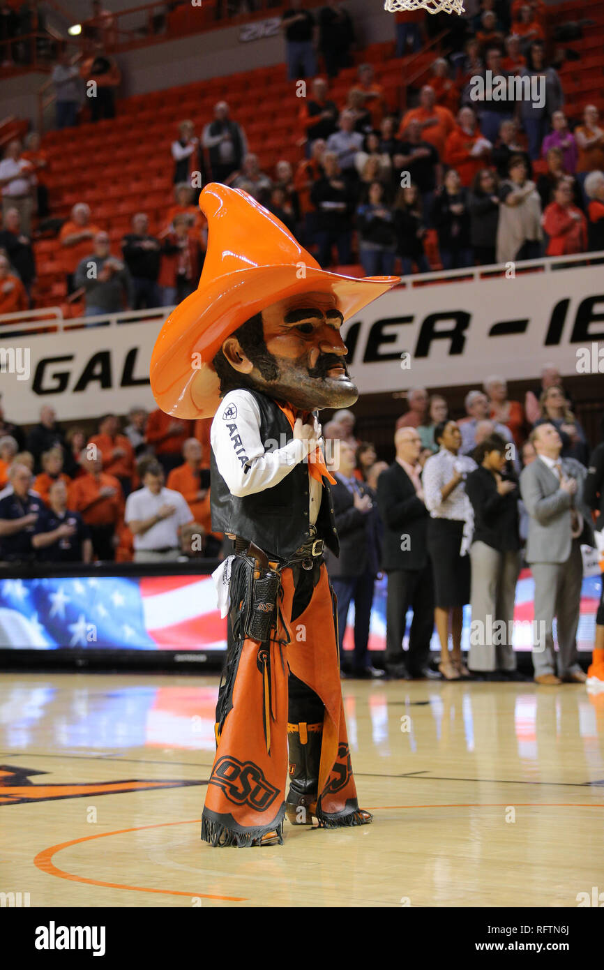 Stillwater, OK, USA. 26th Jan, 2019. Oklahoma State mascot Pistol Pete ...