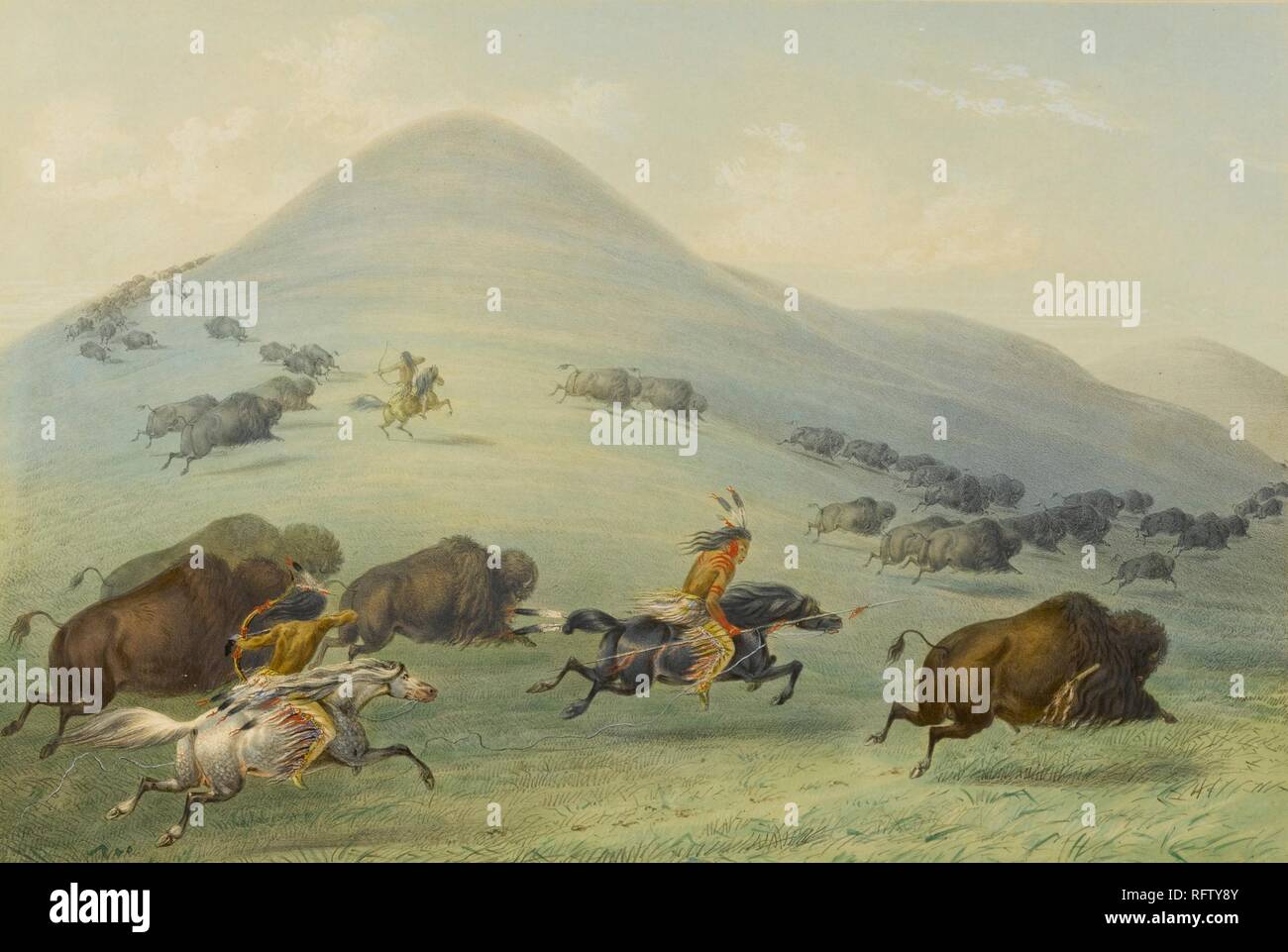 Buffalo chase george catlin hi-res stock photography and images - Alamy