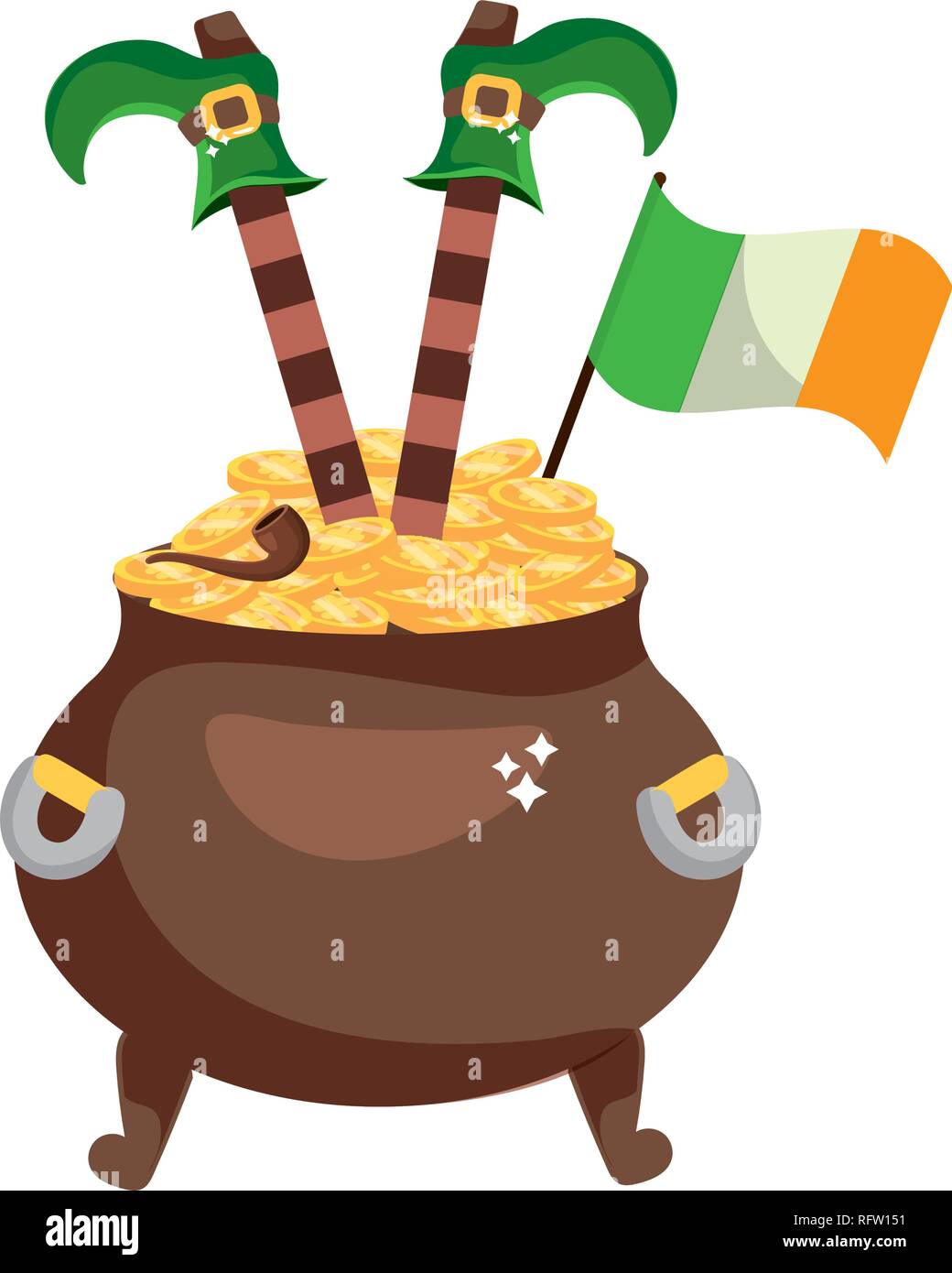 pot of gold and leprechaun legs Stock Vector Image & Art - Alamy