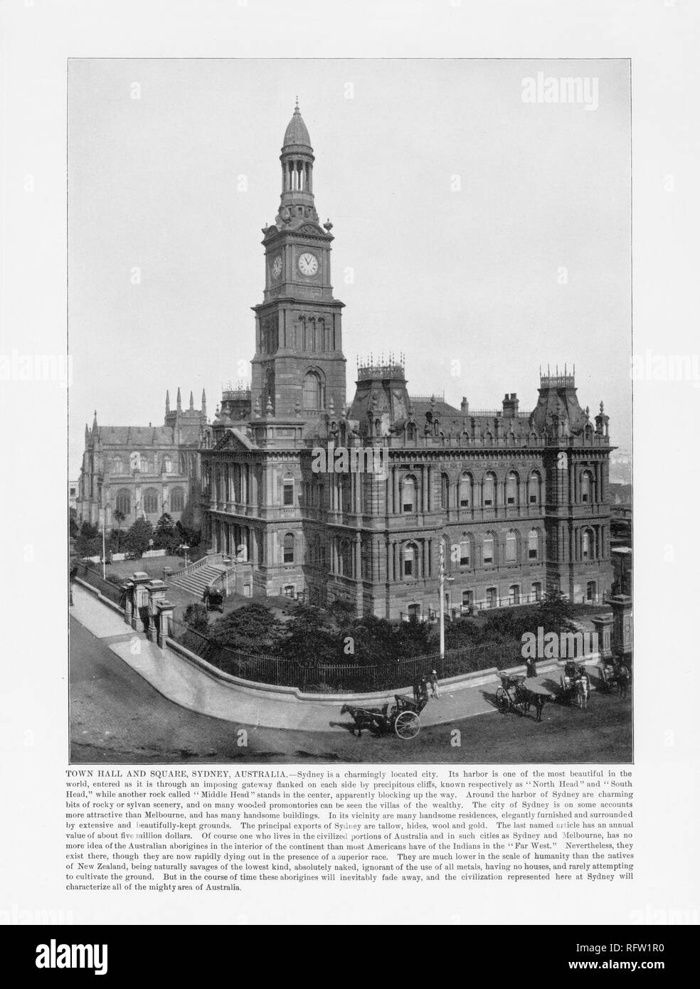 Town Hall and Sydney, Australia, Antique Australian Photograph, 1893 ...