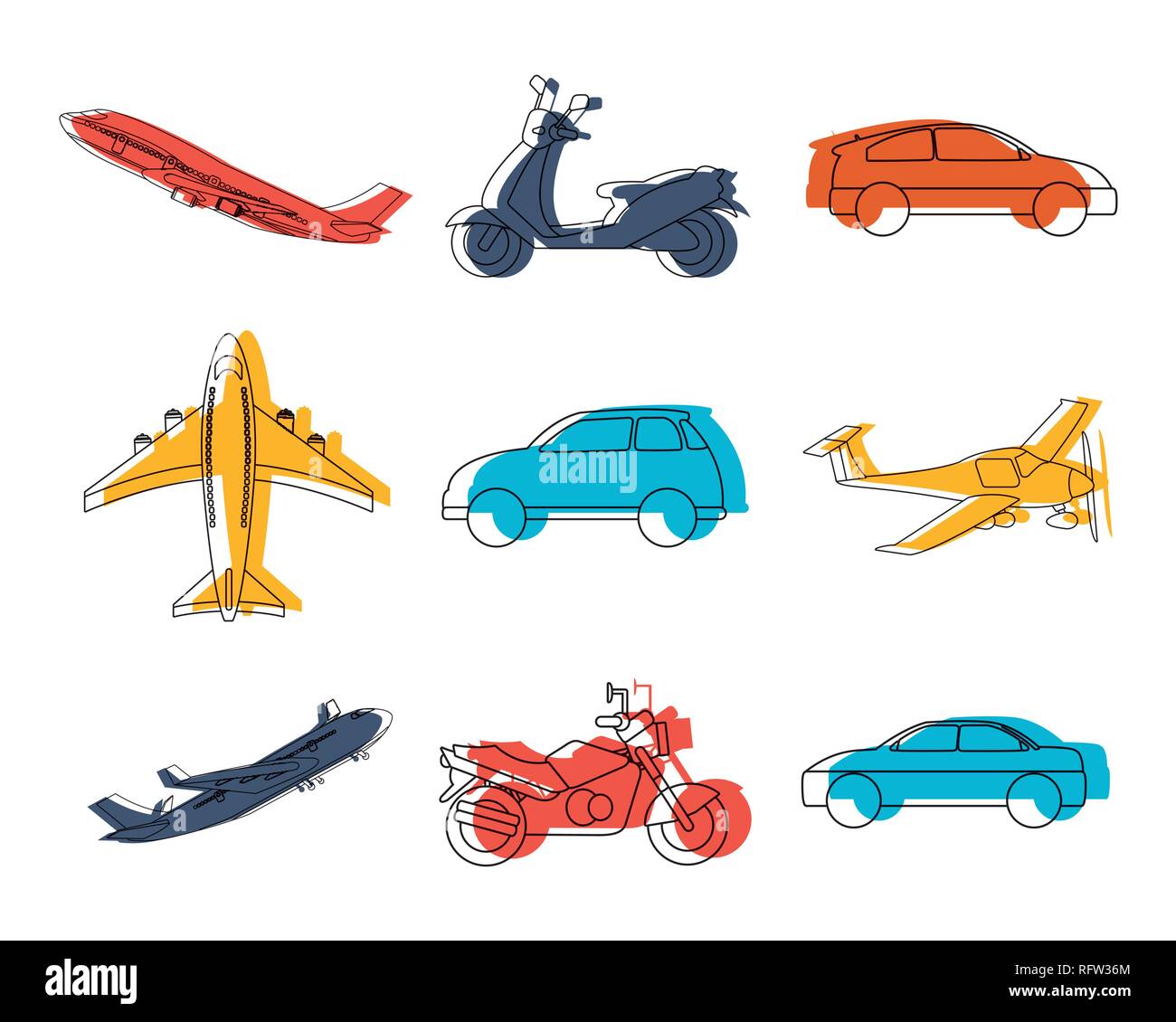 traveling and transport cartoon Stock Vector Image & Art - Alamy