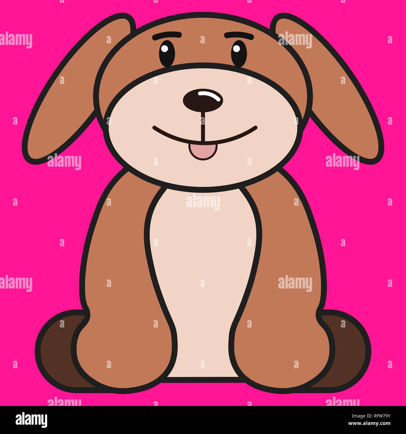 Dog in cartoon style. On color background, vector illustration Stock ...