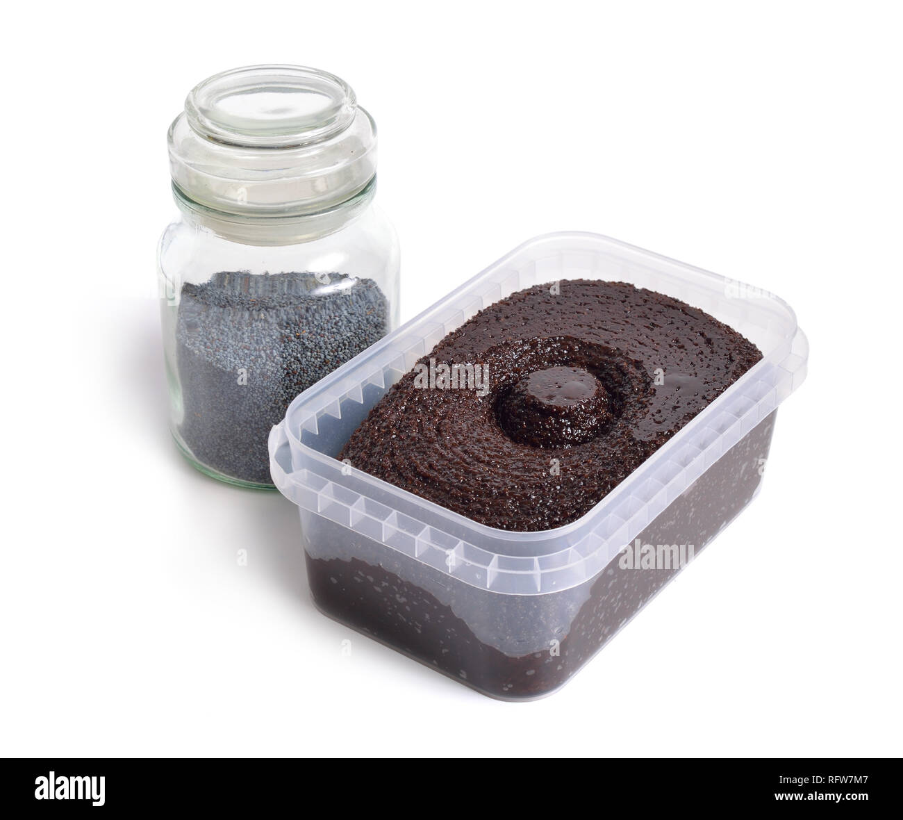 Poppy seed paste isolated on white background Stock Photo - Alamy