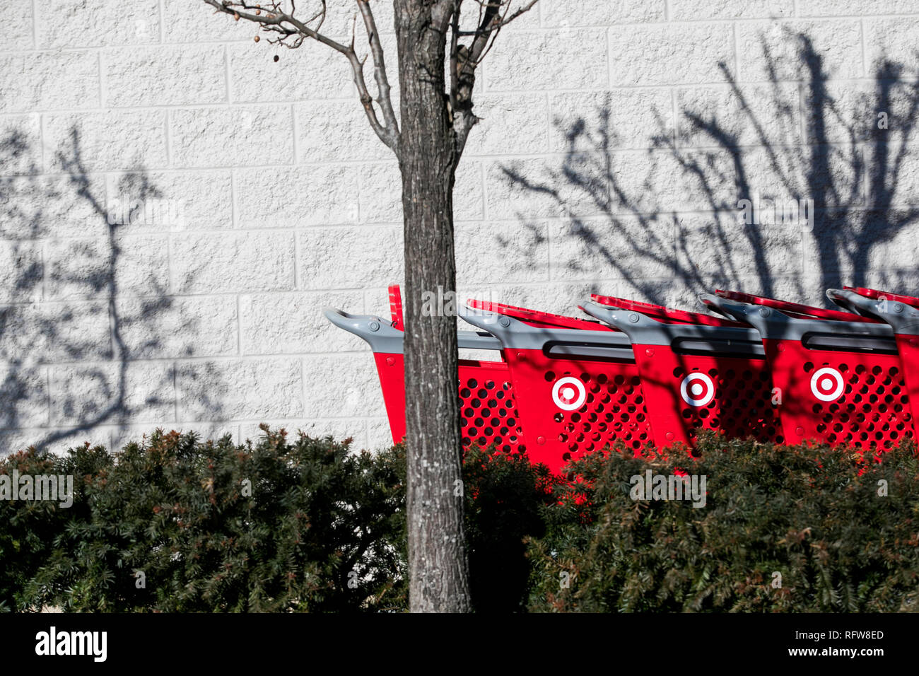 A logo sign outside of a Target retail store location in Woodbridge ...