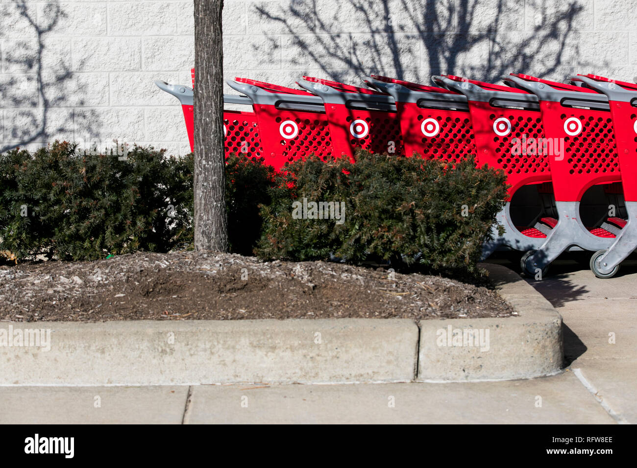 A logo sign outside of a Target retail store location in Woodbridge ...