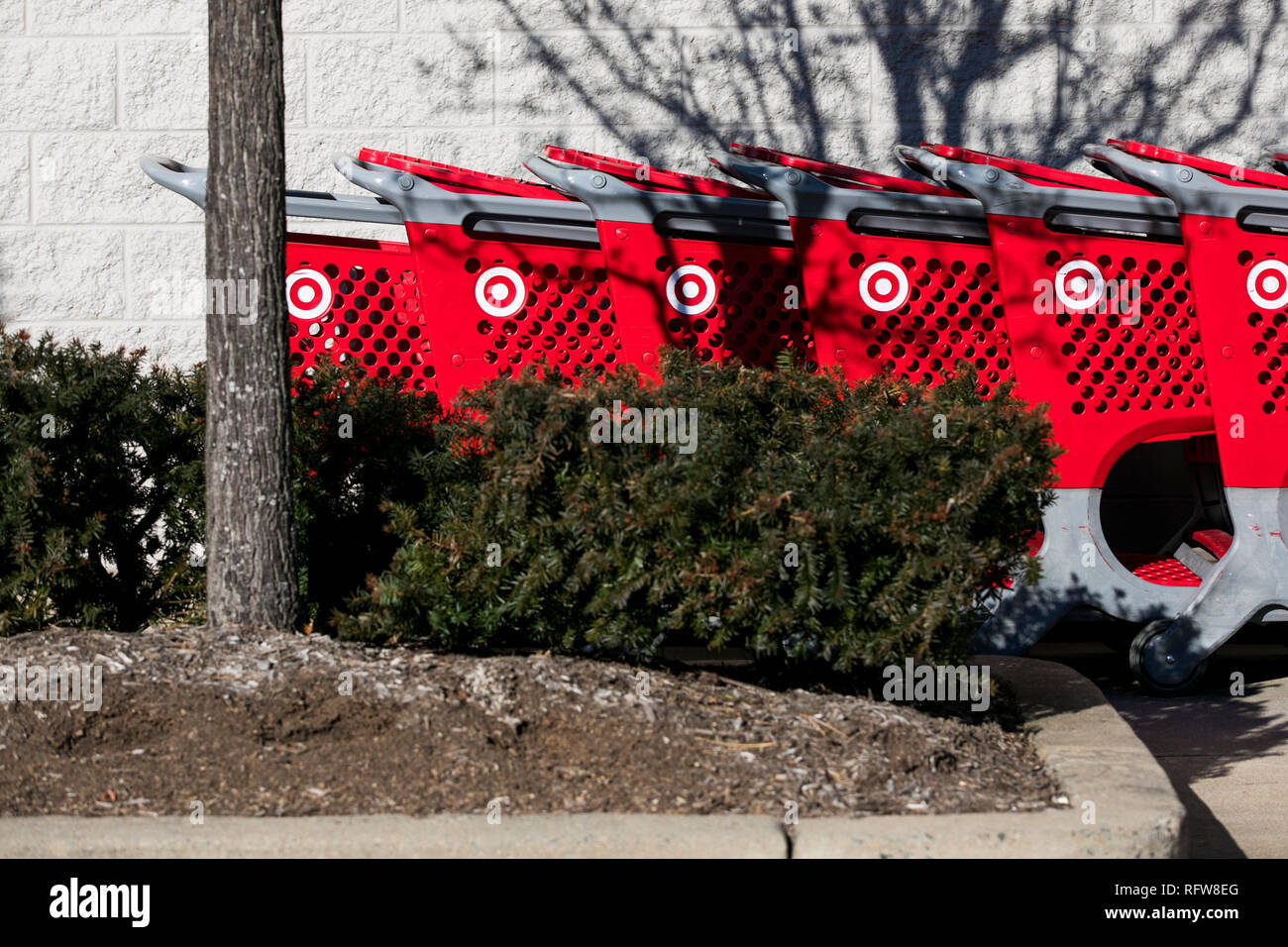 A logo sign outside of a Target retail store location in Woodbridge ...