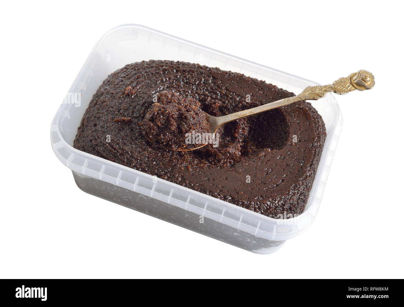 Poppy seed paste isolated on white background Stock Photo - Alamy