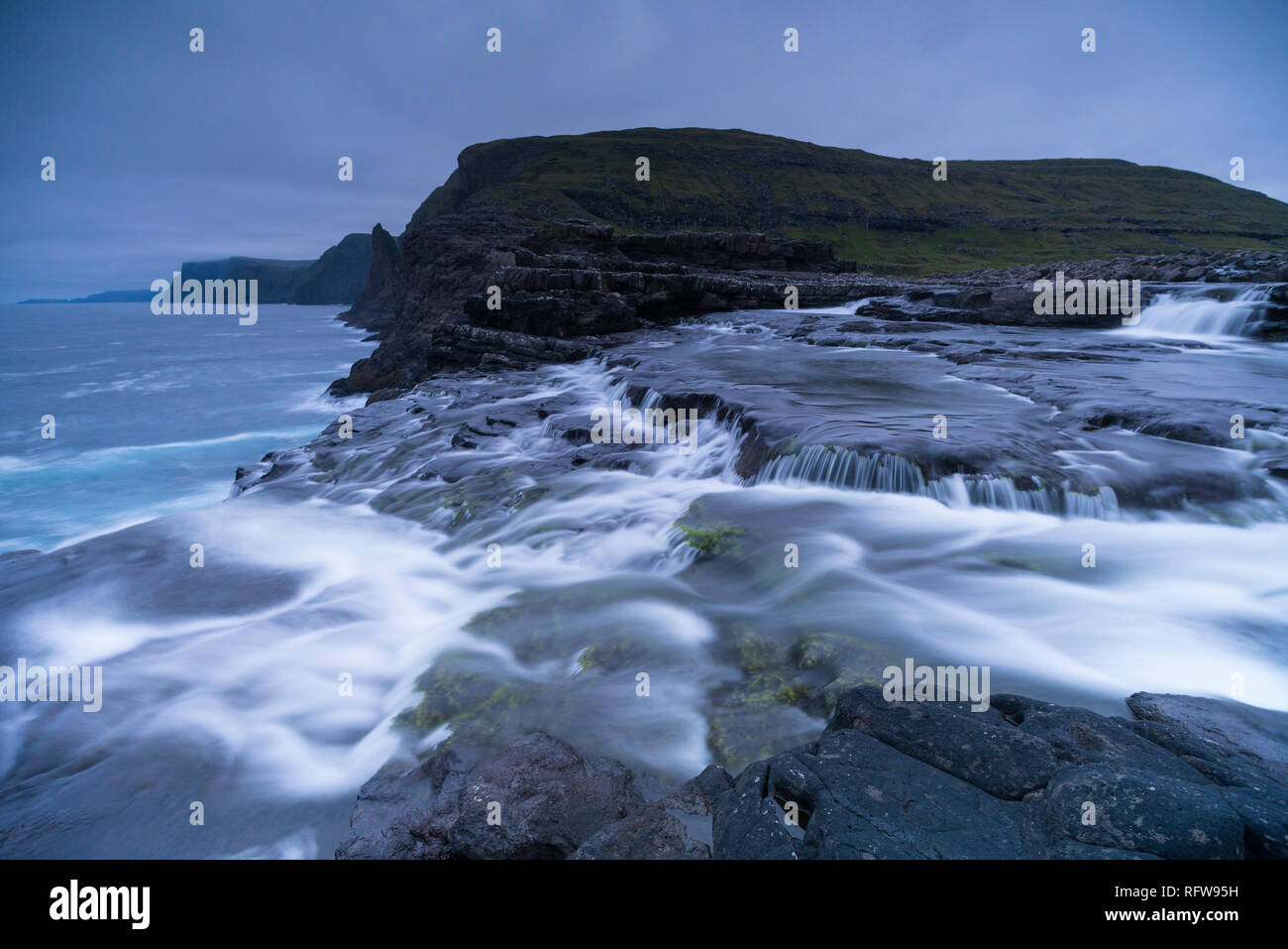 Bosdalafossur Waterfall, Vagar island, Faroe Islands, Denmark, Europe ...