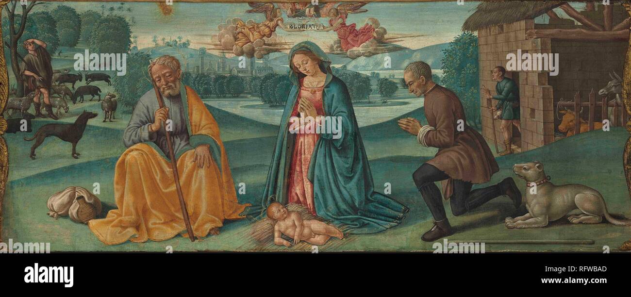 The Adoration of the Shepherds with Filippo Strozzi (predella of the ...