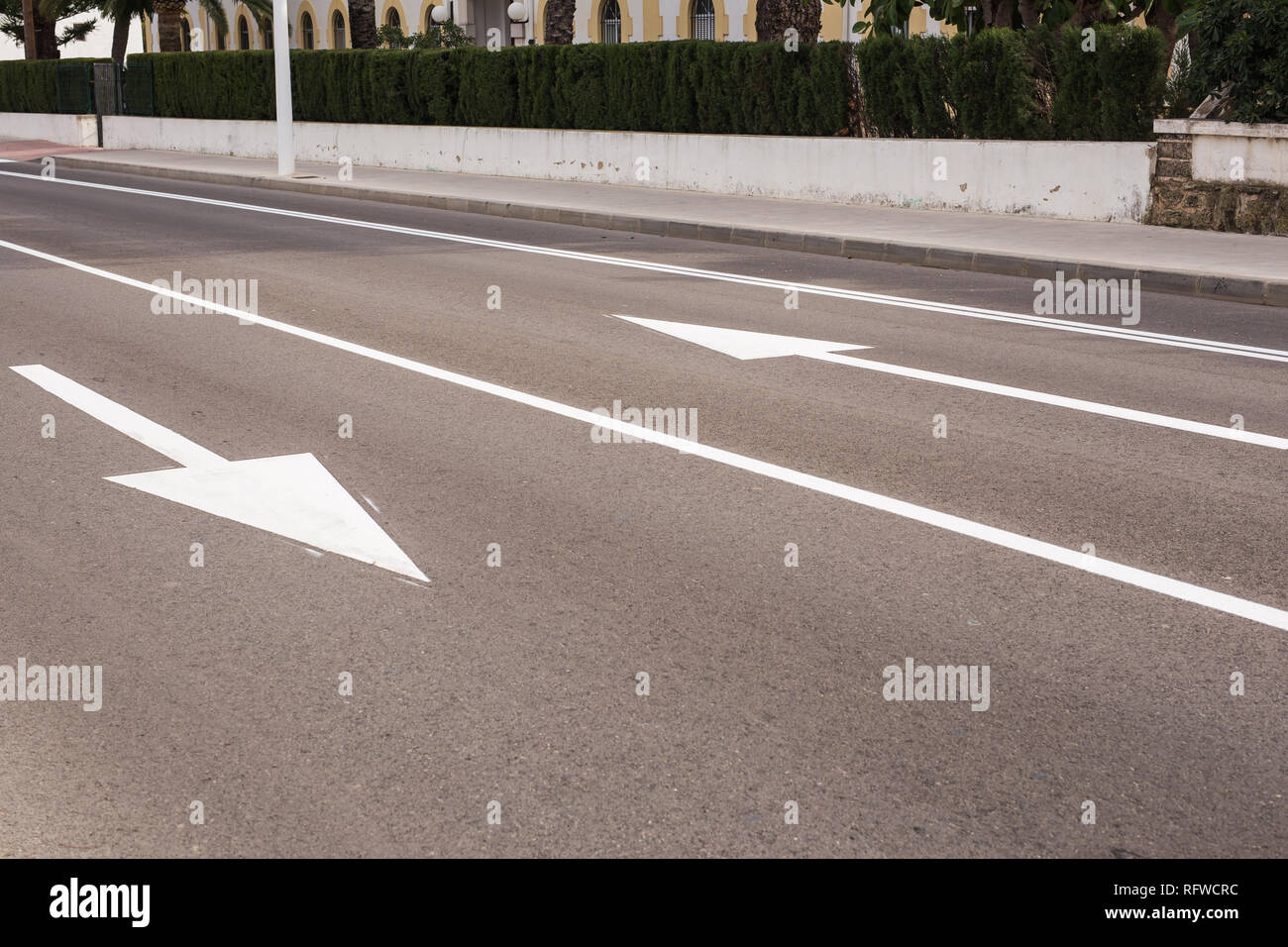 Street signs road marking arrow forward left hi-res stock photography ...
