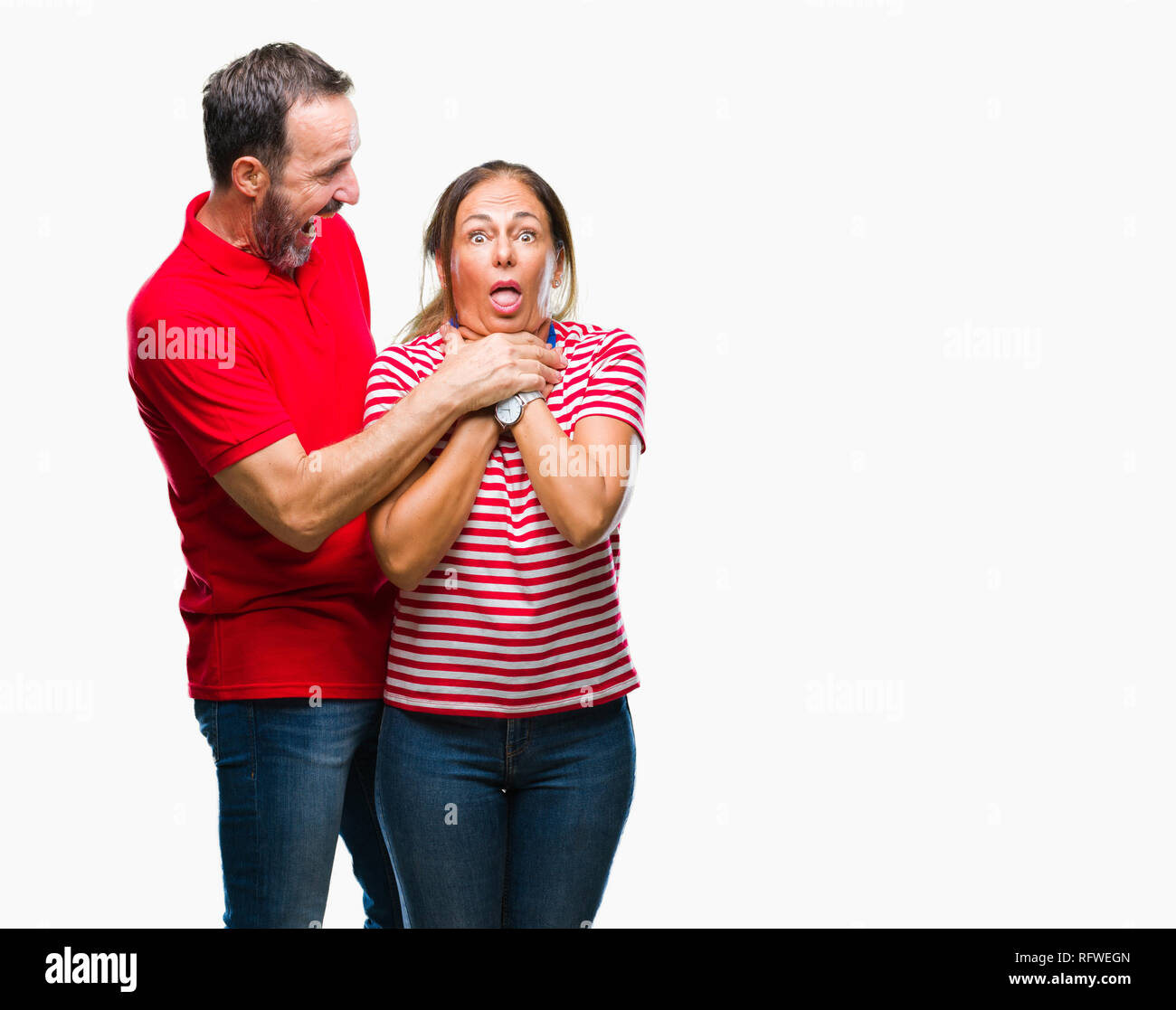 Man choking woman hi-res stock photography and images - Alamy