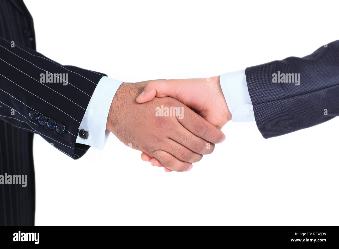 closeup.handshake international business partners.isolated on a white Stock Photo - Alamy