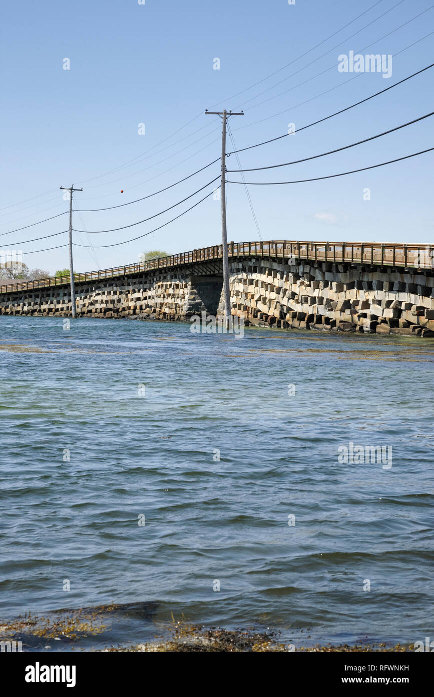 Bailey Island Bridge in Harpswell, Maine USA, which is on the New ...
