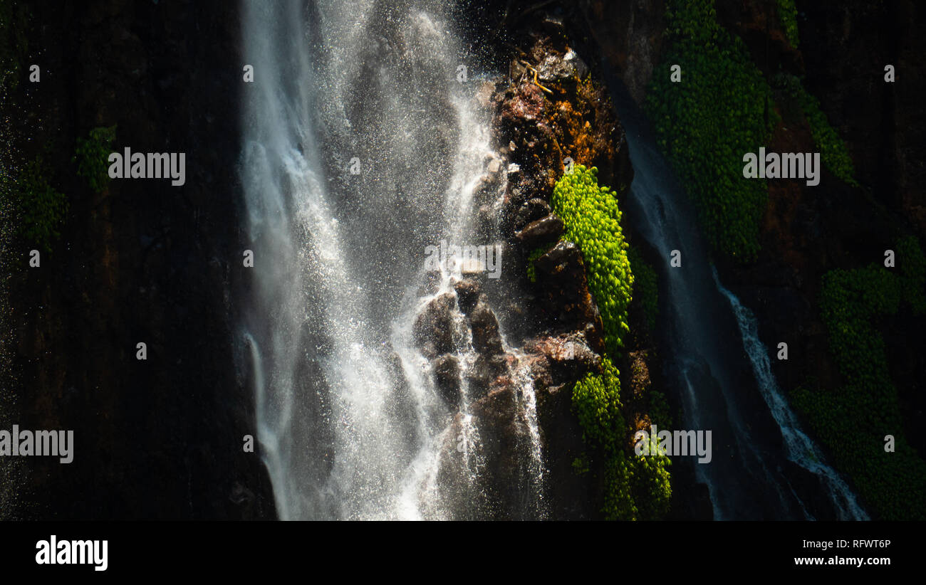 waterfall coban sewu in Java, indonesia. waterfall in tropical forest ...