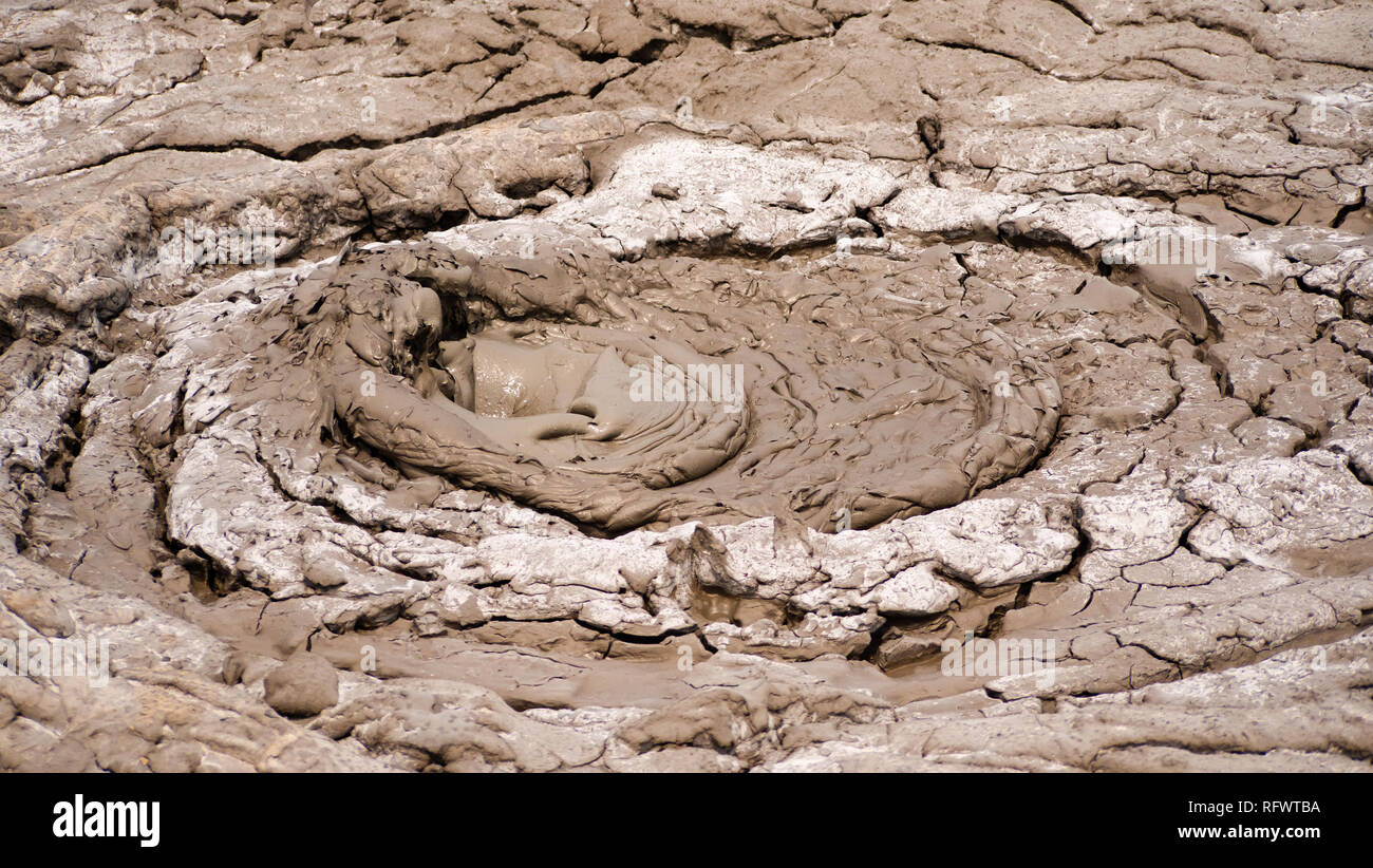 Mud volcano bledug kuwu. volcanic plateau with geothermal activity and ...