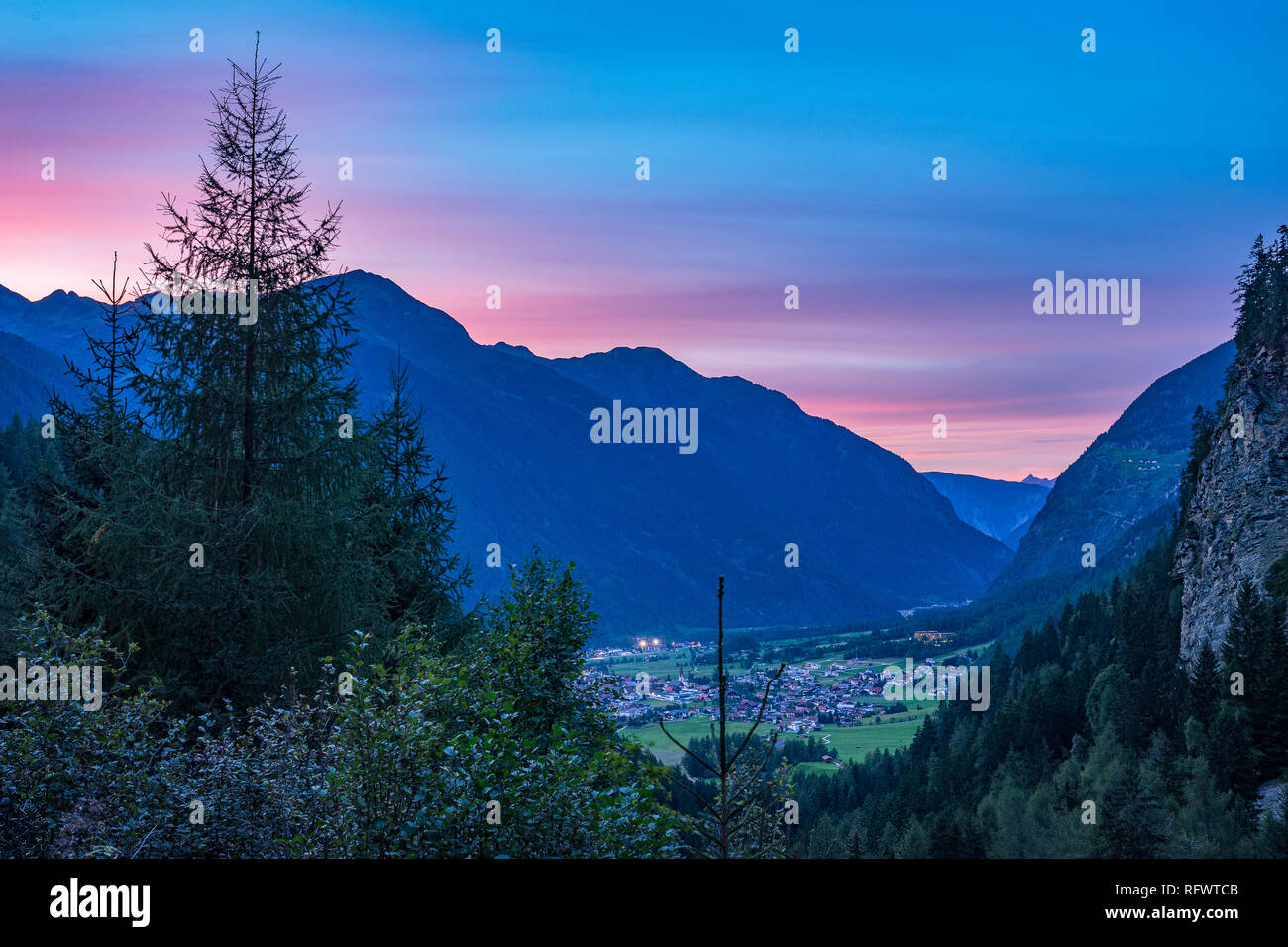 Oetztal Valley mountain river. Stuibenfall Waterfall. Österreich ...