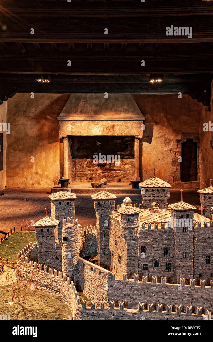 Italy Valle d'Aosta Fenis the castle Stock Photo - Alamy