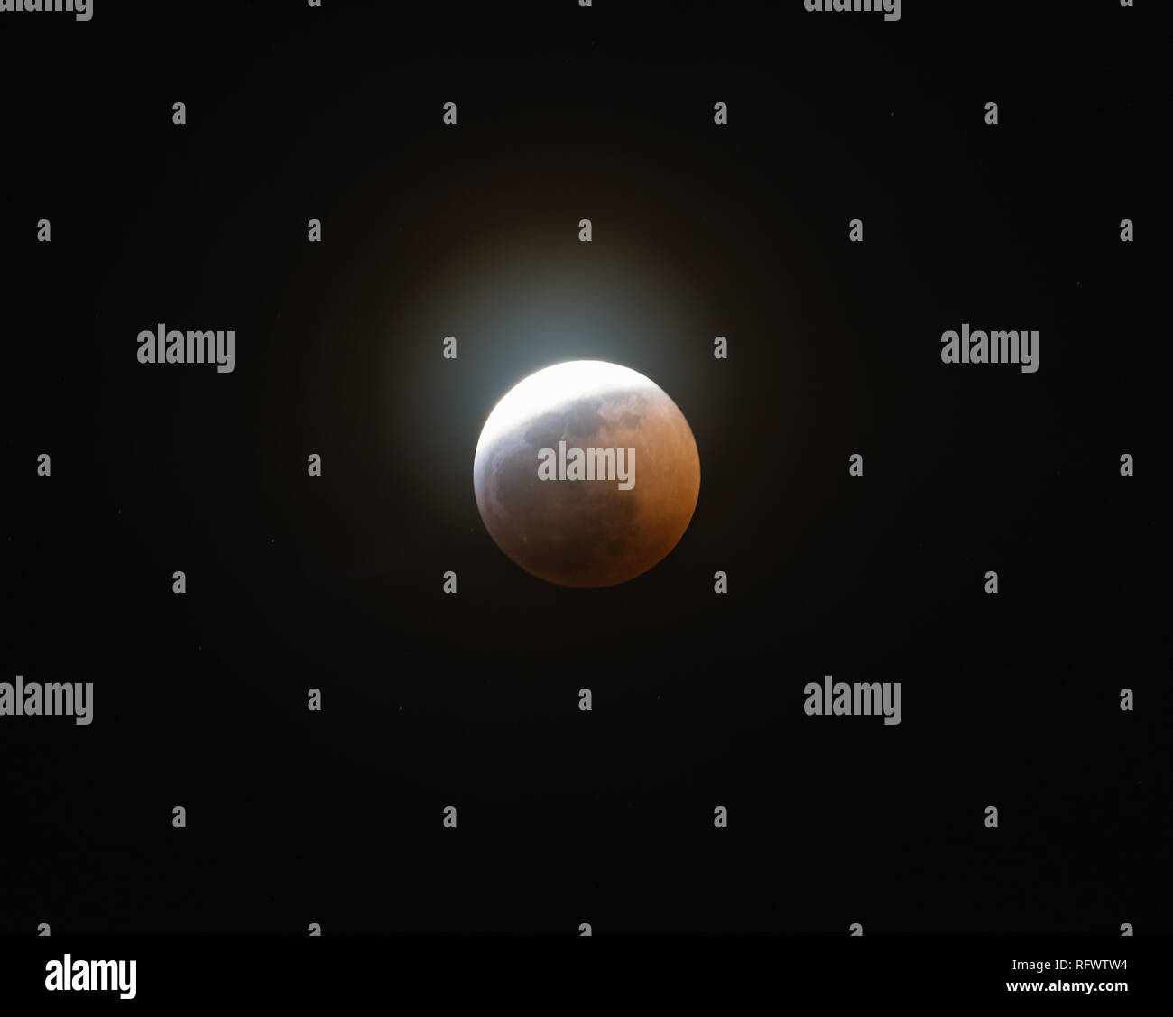 The Super Blood Wolf Moon Eclipse of 2019 Stock Photo - Alamy